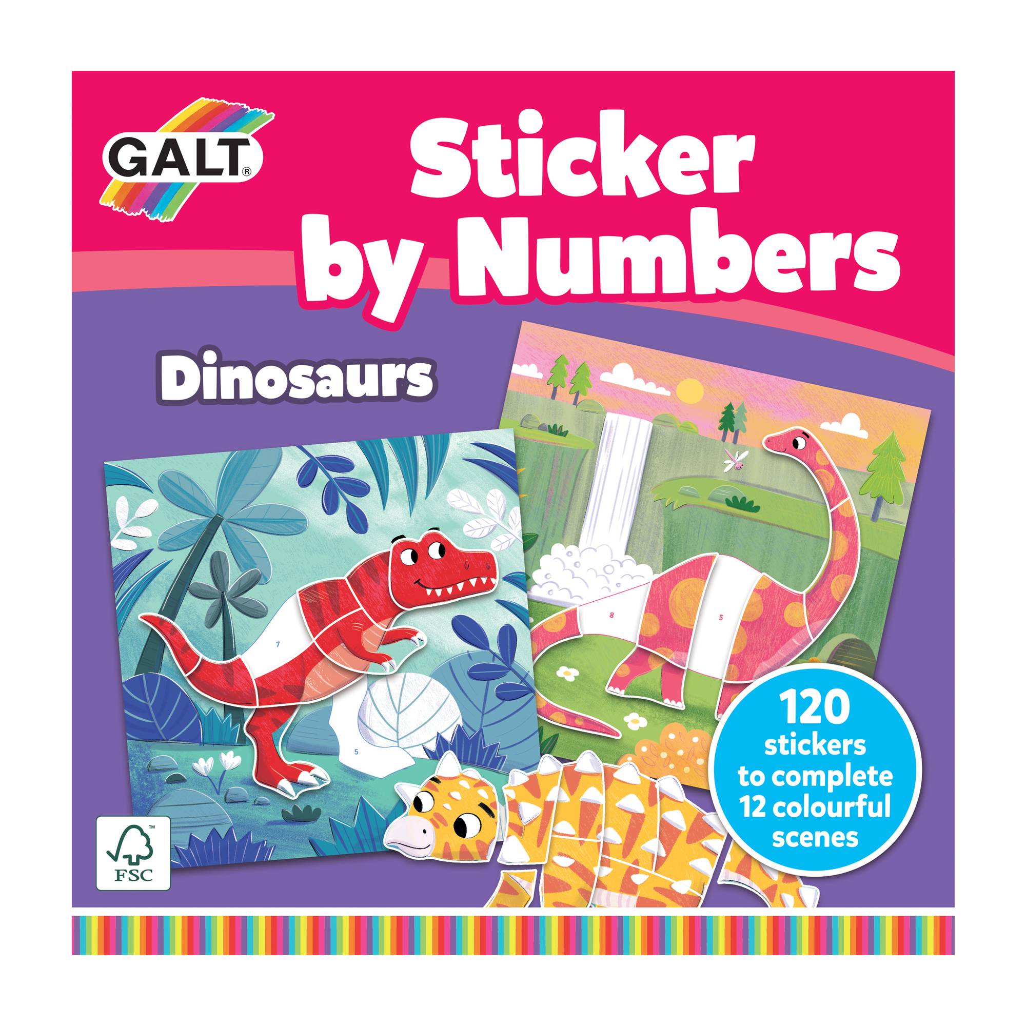 Galt Dinosaur Sticker by Numbers | Hobbycraft
