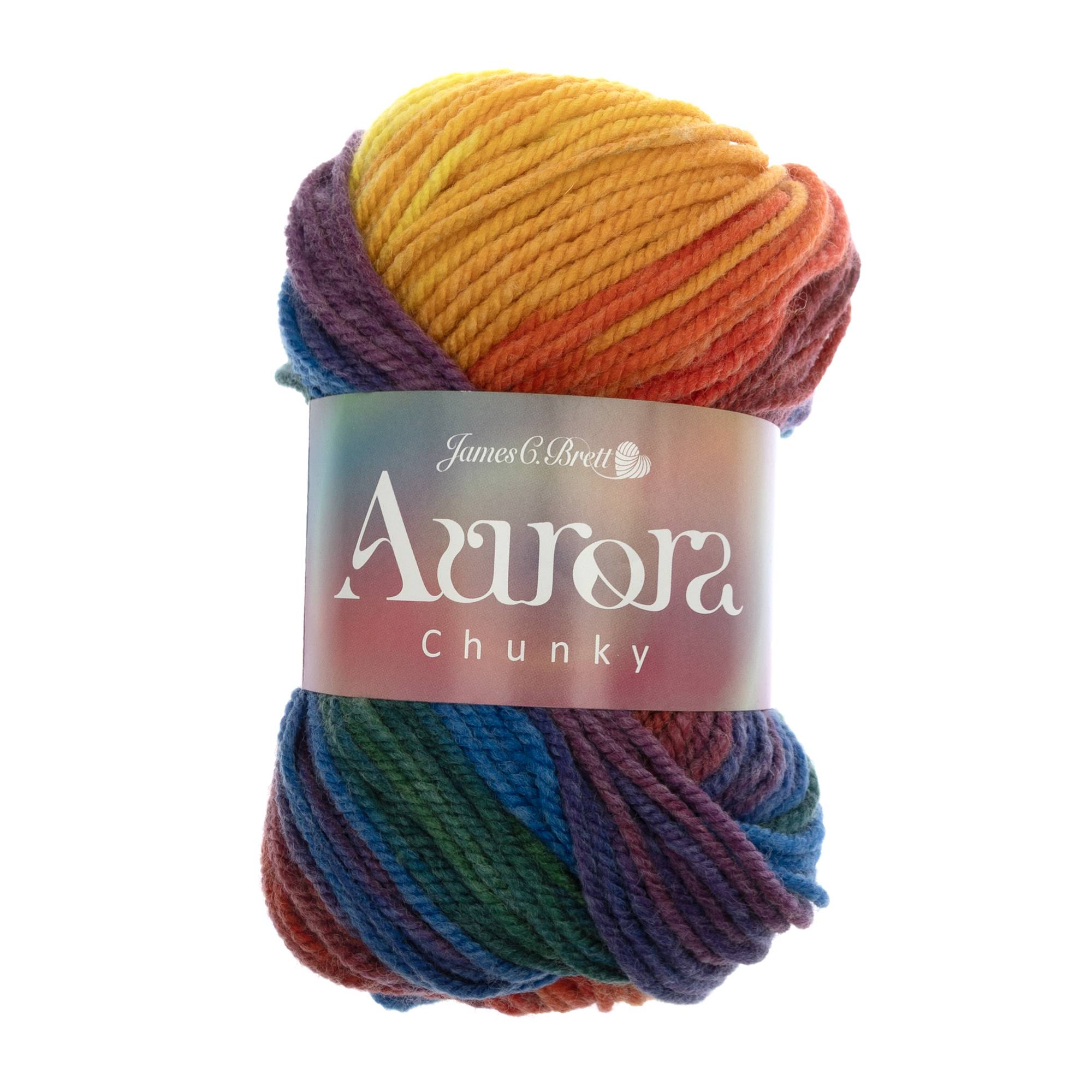 James C Brett Rich Rainbow Aurora Chunky Yarn 100g | Hobbycraft