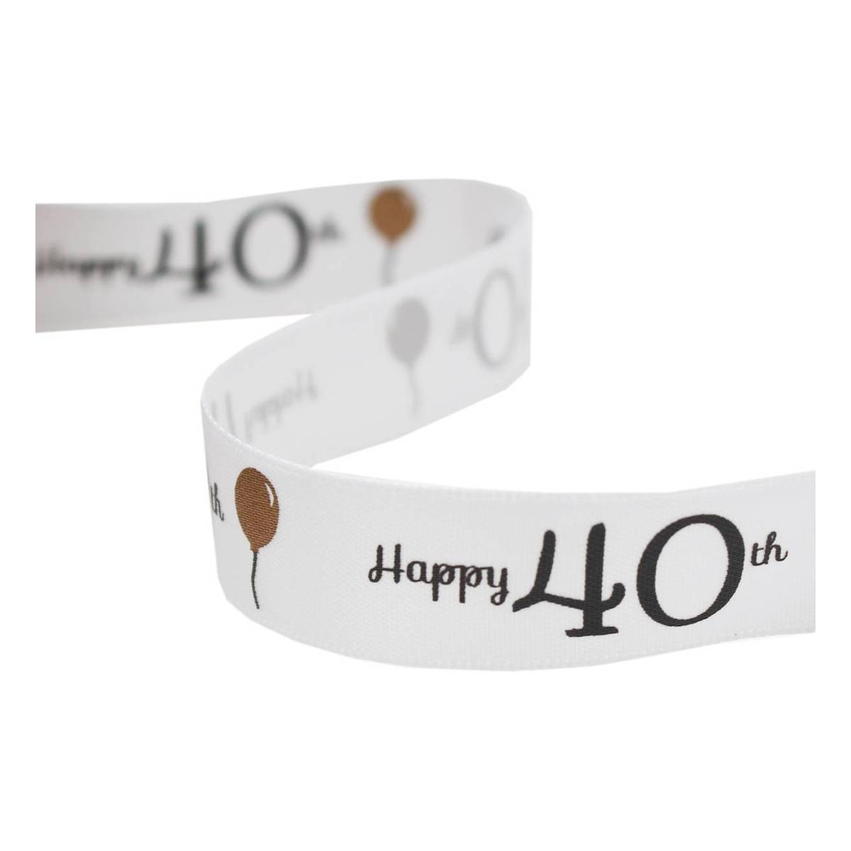 Happy 40th Satin Ribbon 16mm x 4m | Hobbycraft