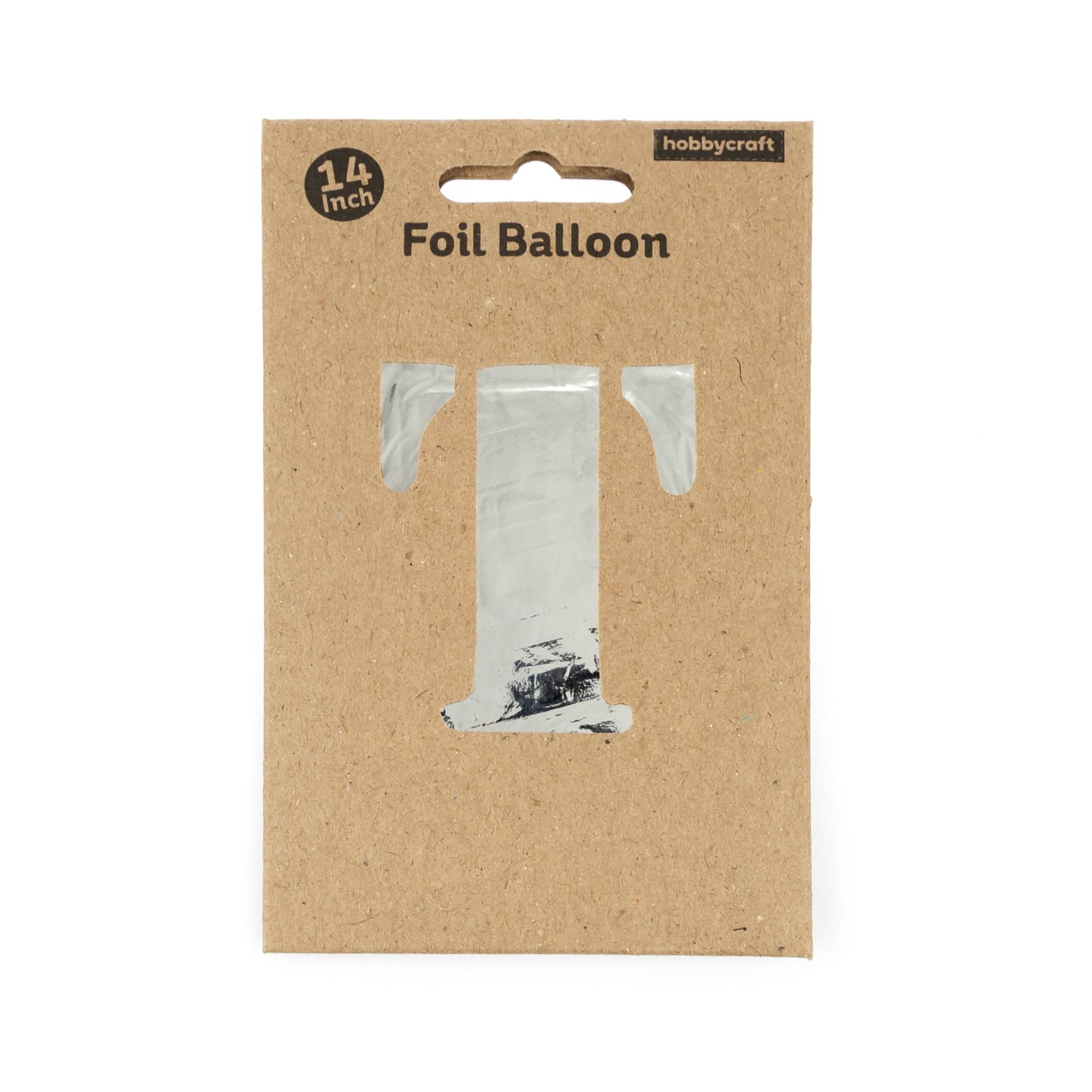 Silver Foil Letter T Balloon | Hobbycraft
