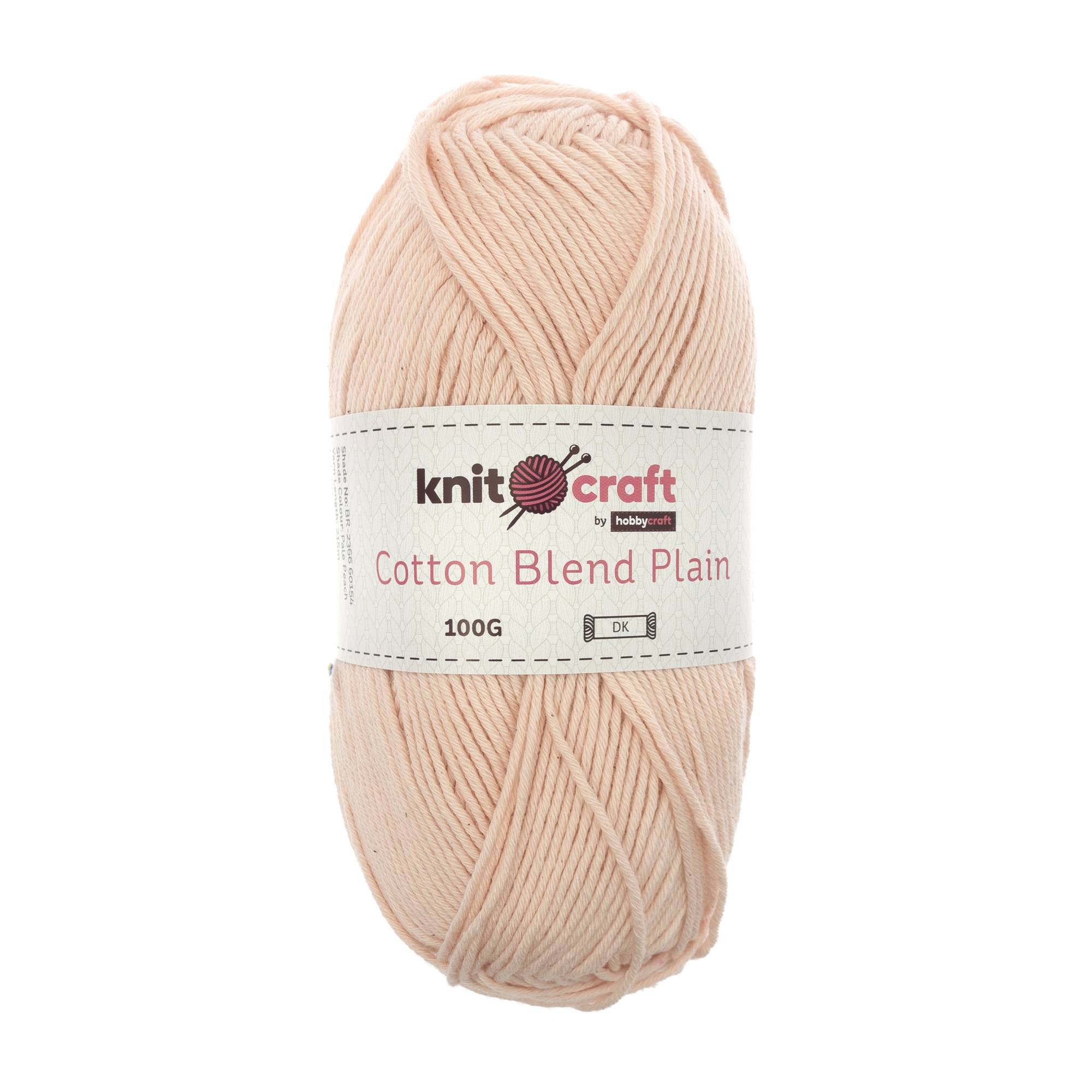 Knitcraft Pale Peach Cotton Blend Plain DK Yarn 100g | Hobbycraft
