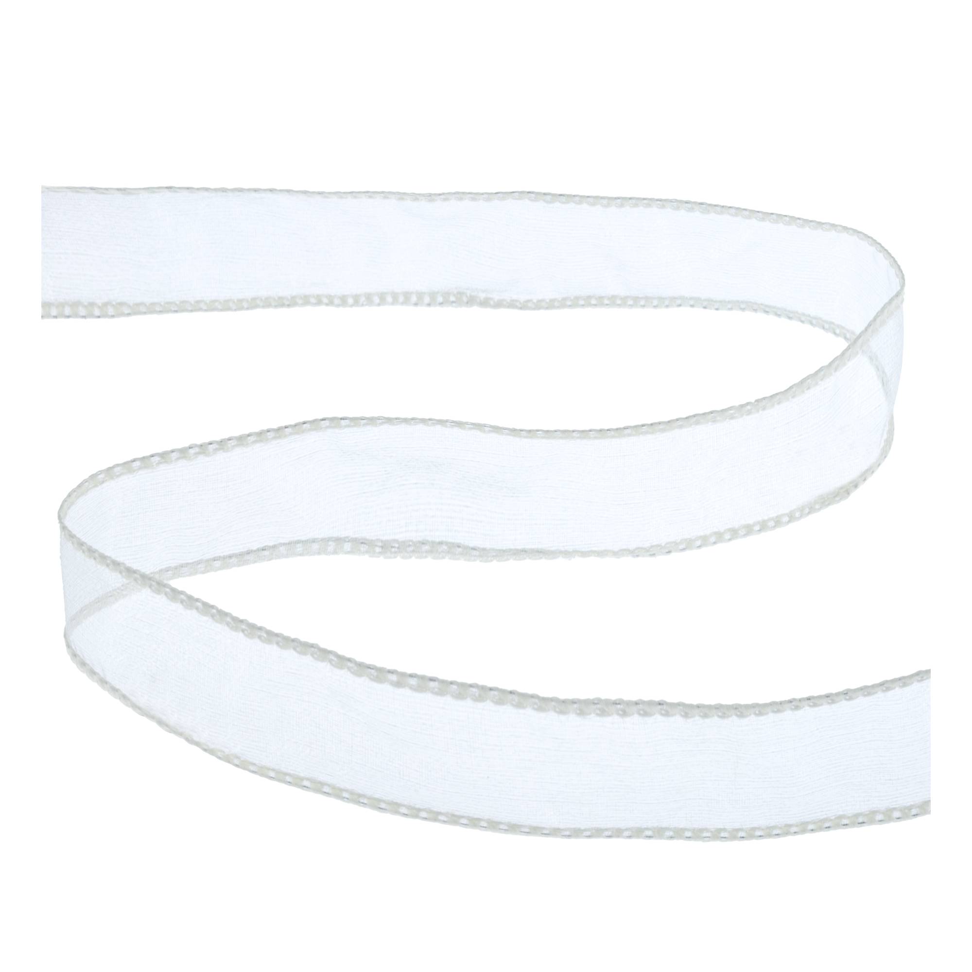 Silver Wire Edge Organza Ribbon 25mm x 3m | Hobbycraft
