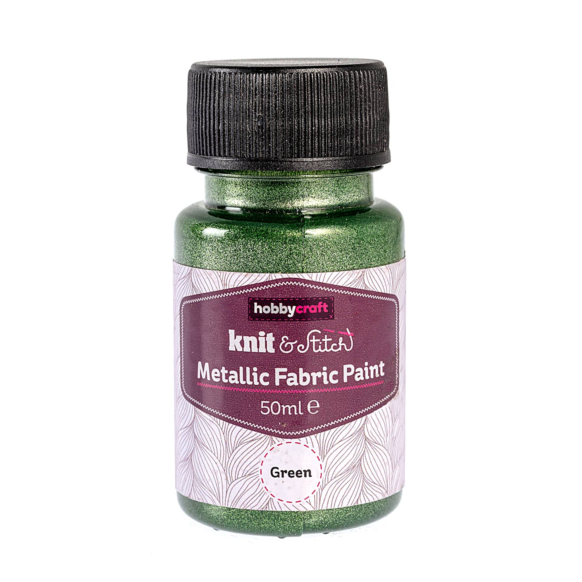 Green Metallic Fabric Paint 50ml | Hobbycraft