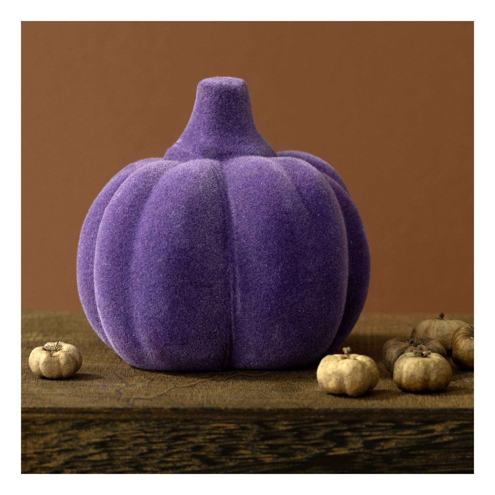 Purple Mini Flocked Ceramic Pumpkin 8cm | Hobbycraft