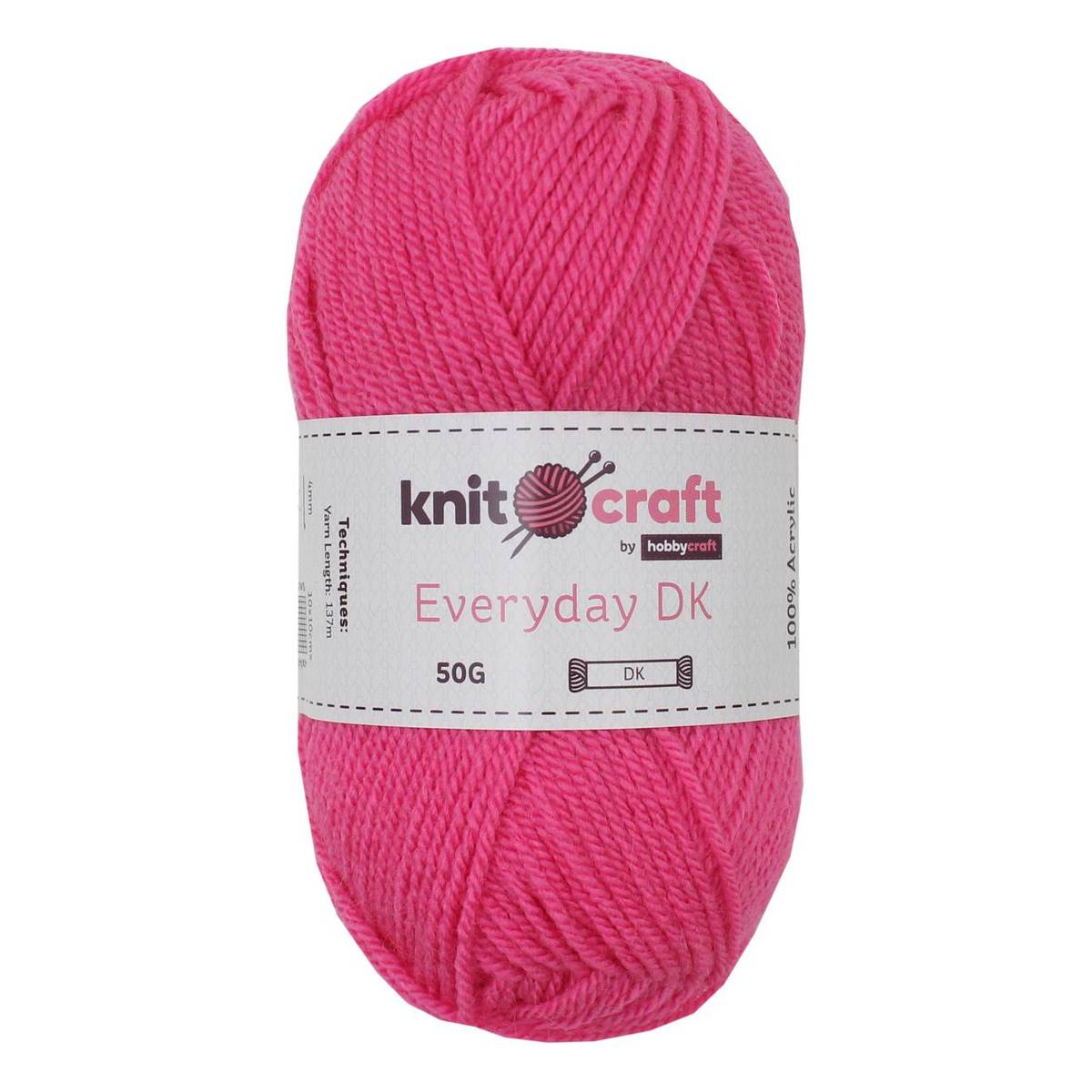 Knitcraft Hot Pink Everyday DK Yarn 50g | Hobbycraft