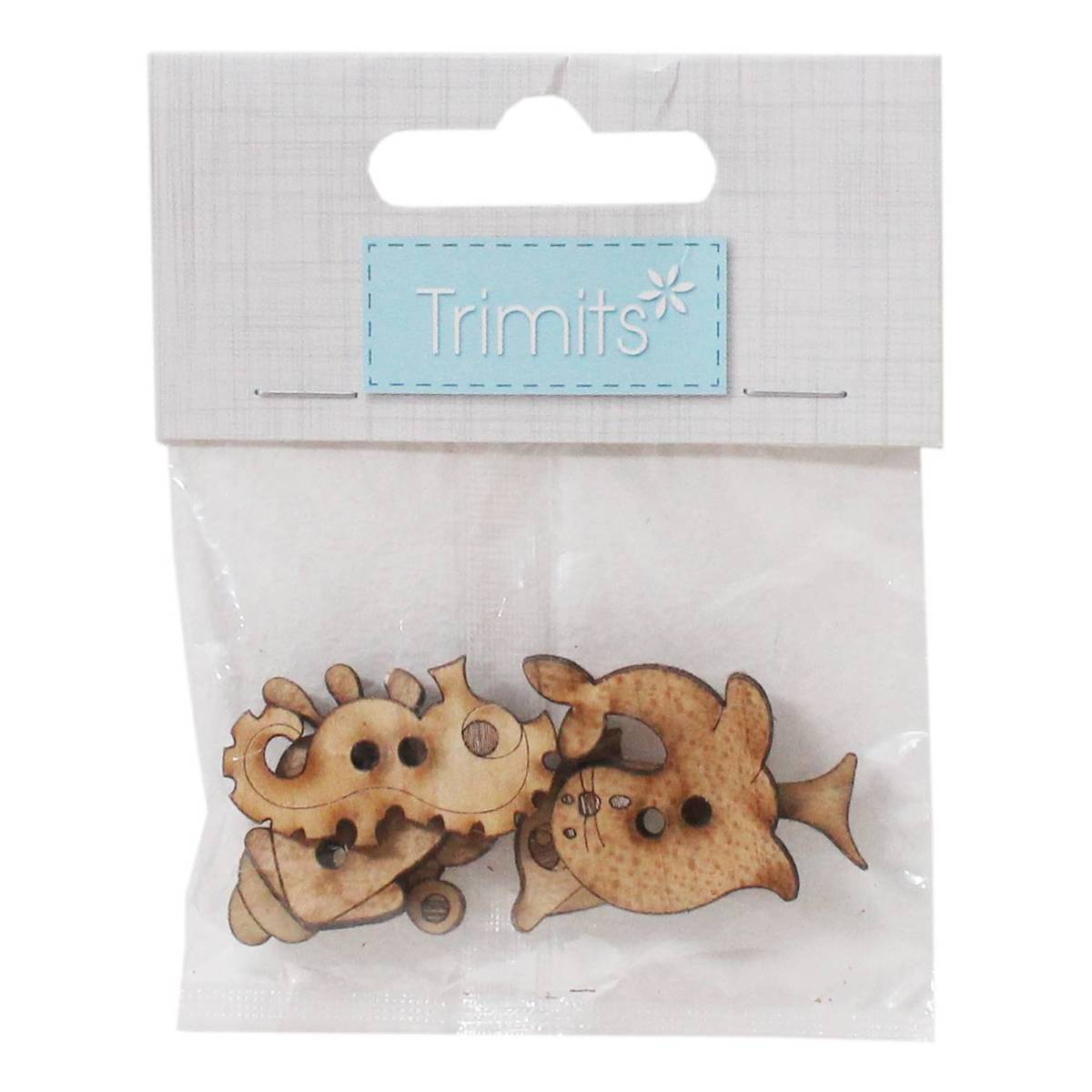 Trimits Wooden Sealife Buttons 5 Pieces | Hobbycraft
