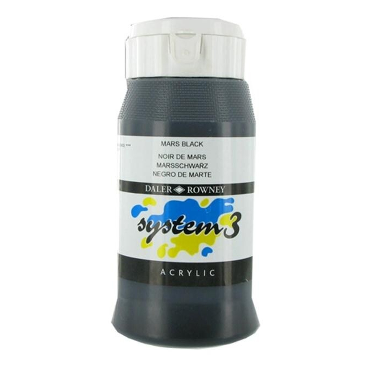 Daler-Rowney System 3 Mars Black Acrylic Paint 500ml | Hobbycraft