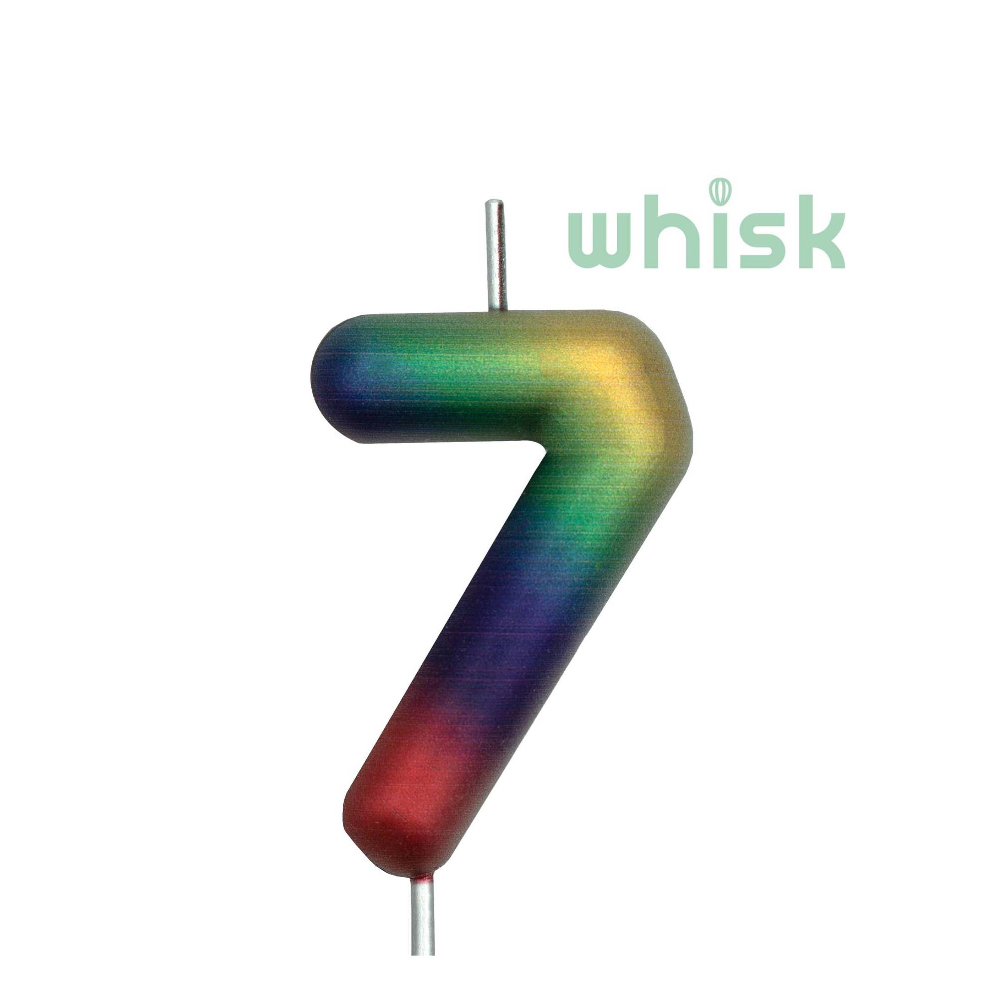 Whisk Metallic Rainbow Number 7 Candle | Hobbycraft