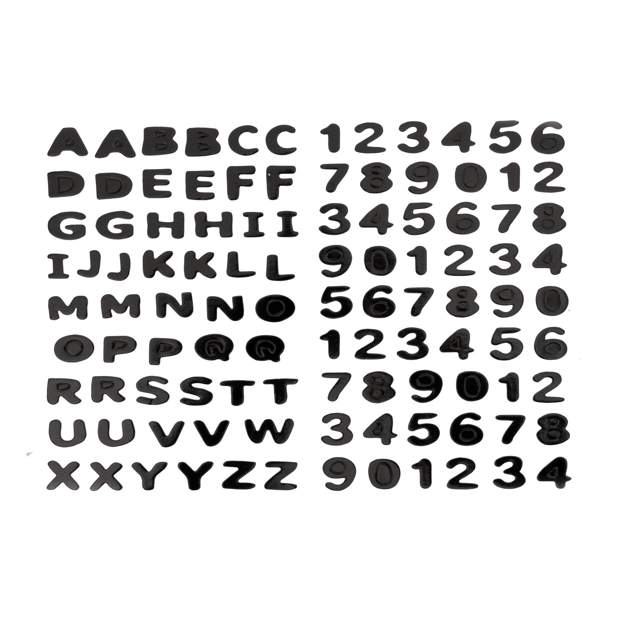 Black Puffy Uppercase Alphabet Stickers 106 Pieces | Hobbycraft