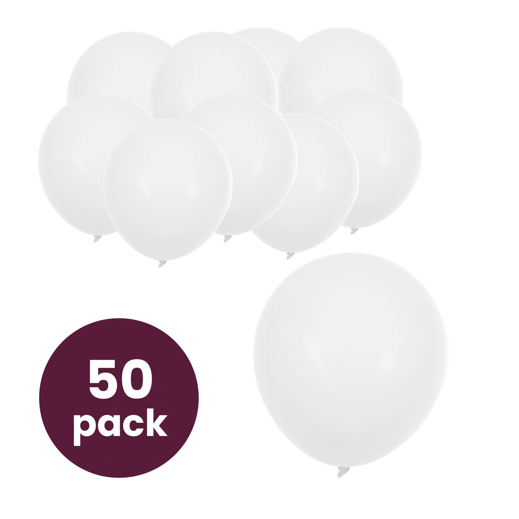 White Latex Balloons 50 Pack | Hobbycraft