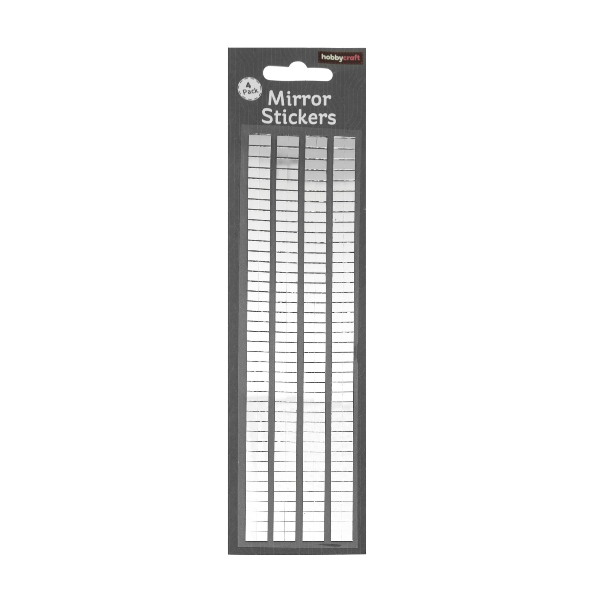 Silver Mirror Stickers 4 Pack | Hobbycraft