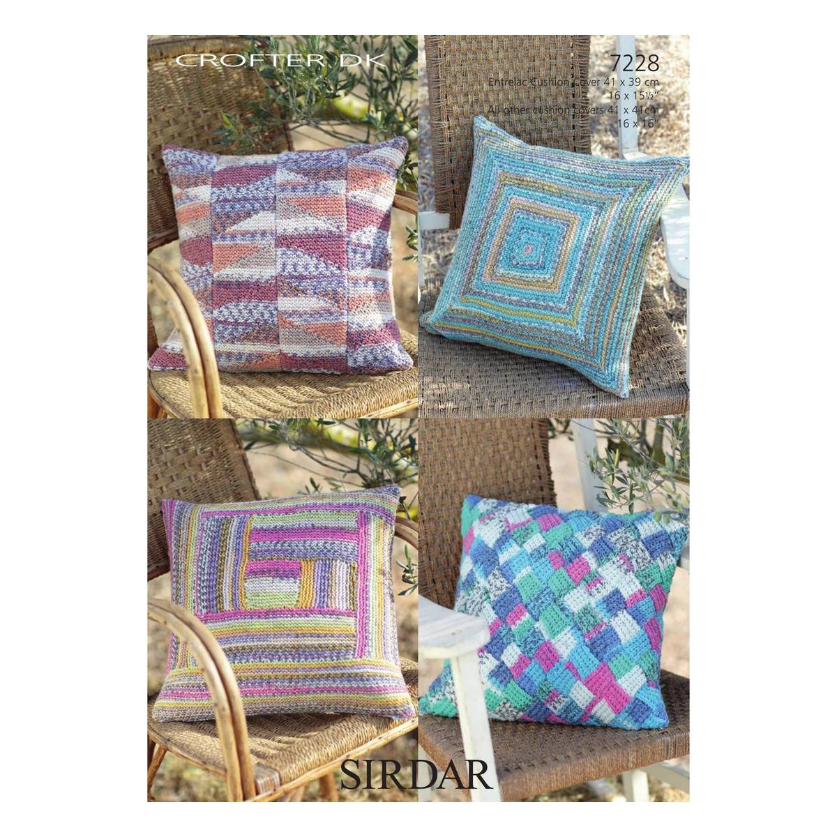Sirdar Crofter DK Cushion Covers Digital Pattern 7228 | Hobbycraft