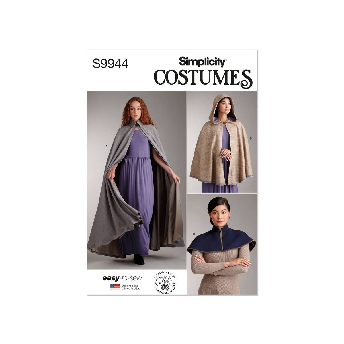 Simplicity Capelet and Cape Sewing Pattern S9944 (XS-XL) | Hobbycraft