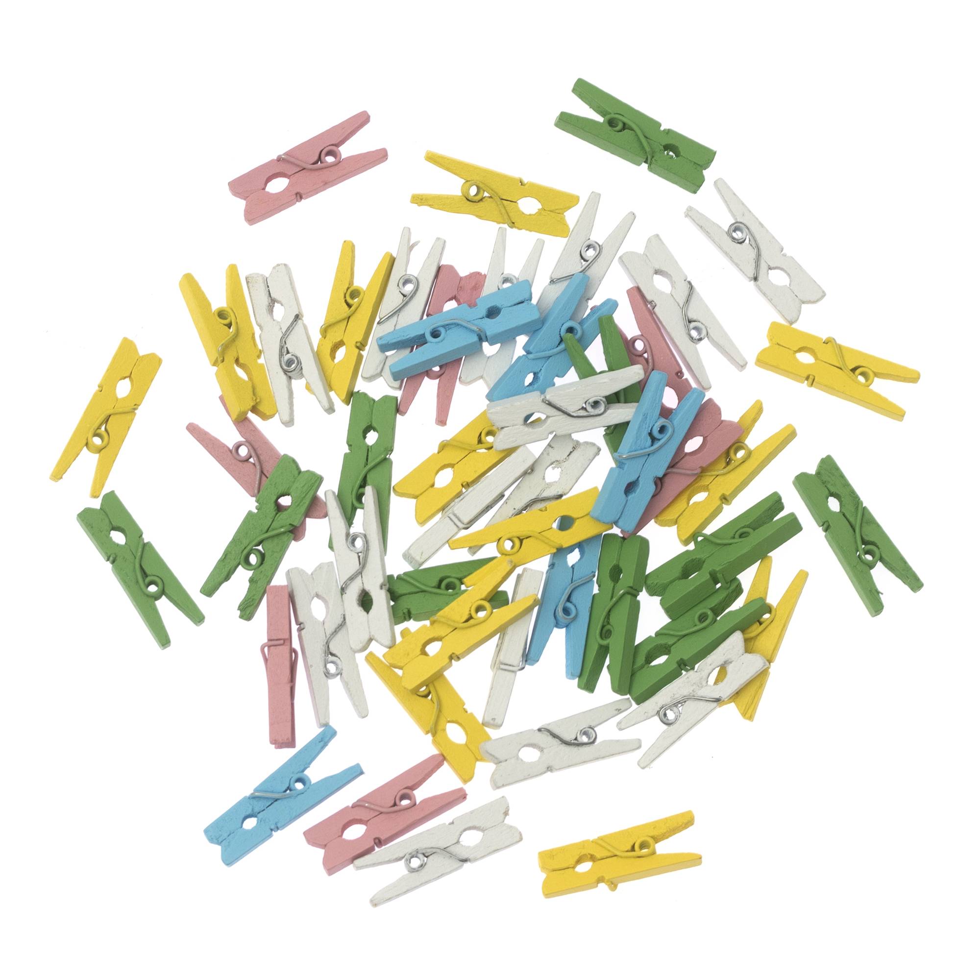Mini Pastel Wooden Pegs 50 Pack | Hobbycraft
