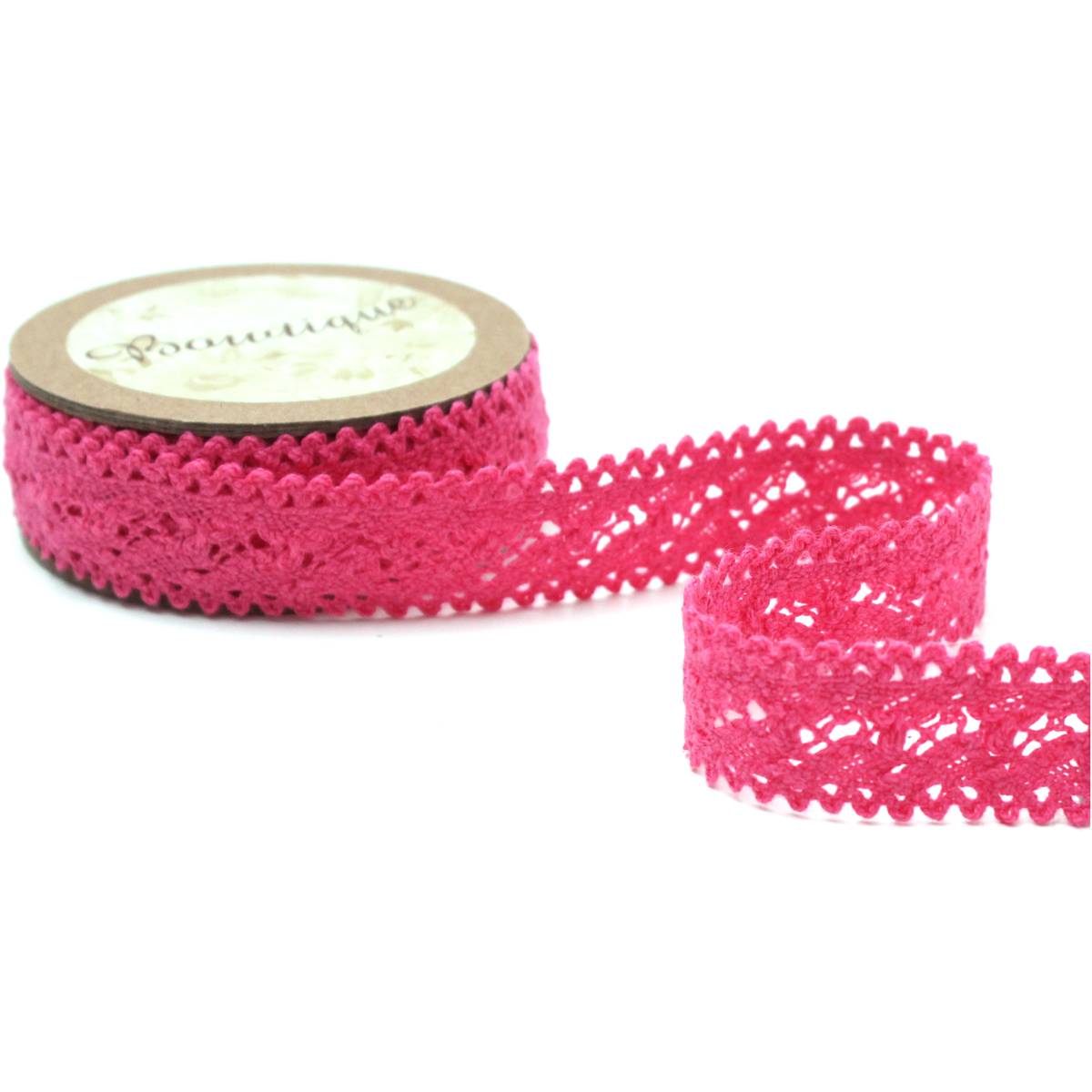 Fuchsia Cotton Lace Ribbon 18mm x 5m | Hobbycraft