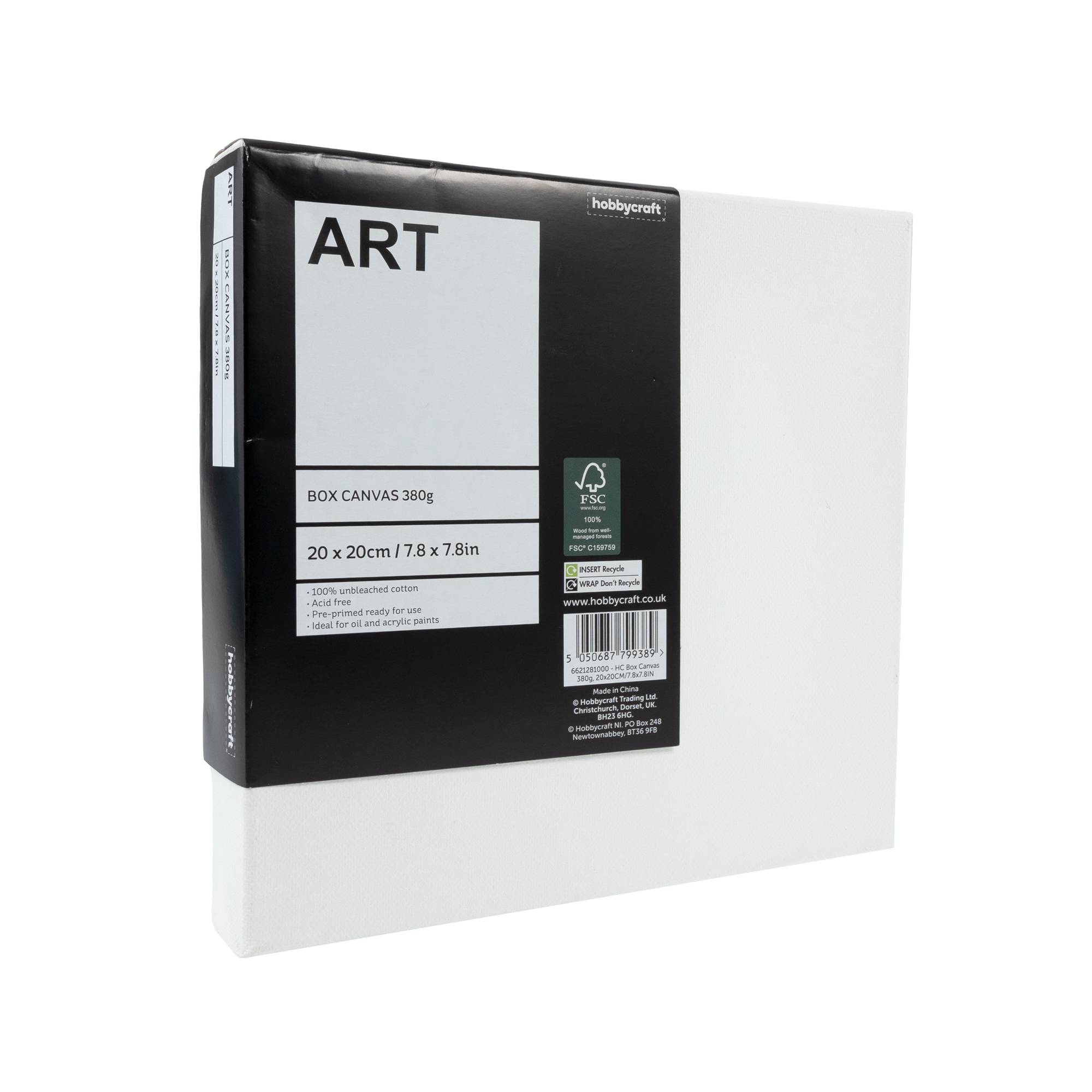 Box Canvas 20cm x 20cm | Hobbycraft