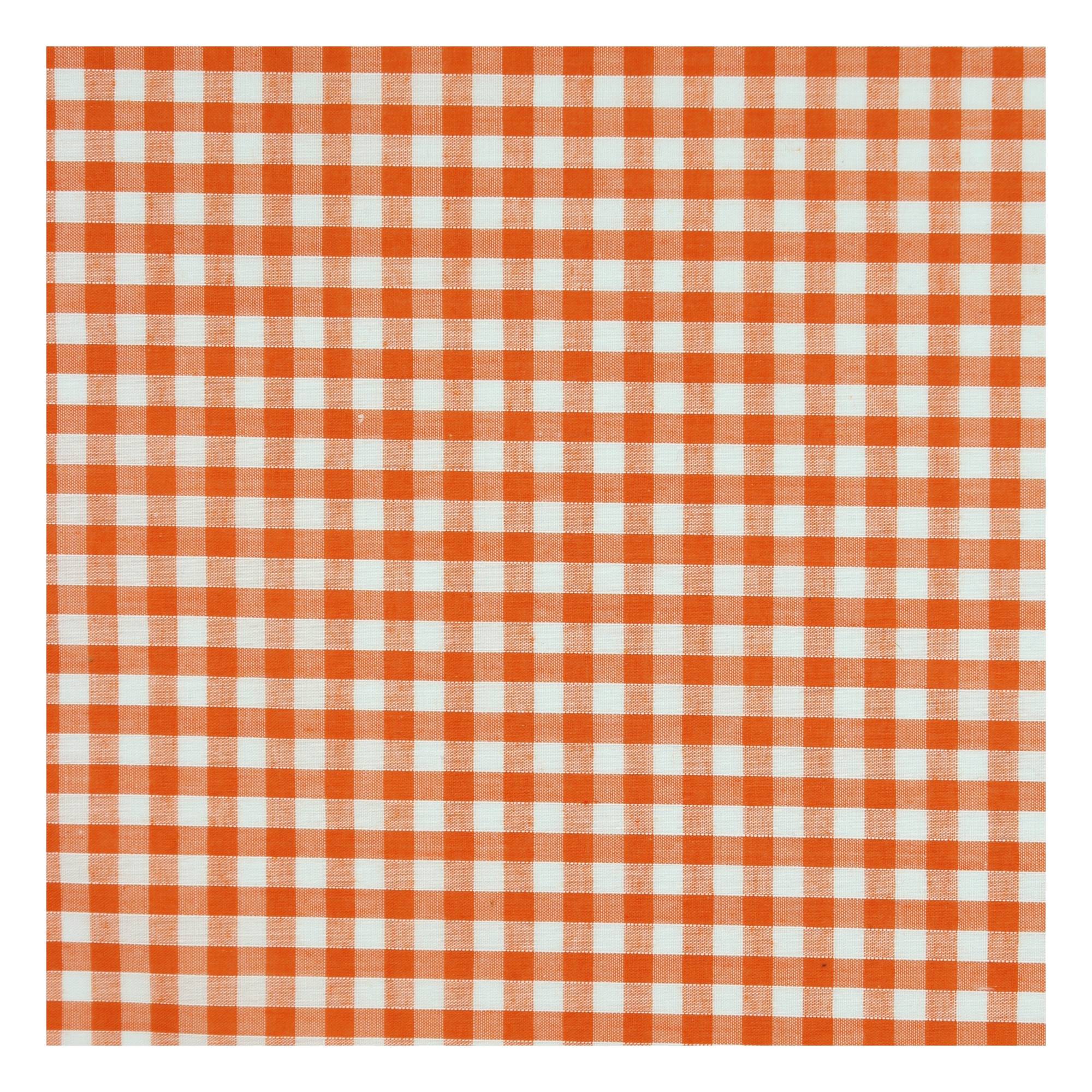 Orange 1/4 Gingham Fabric by the Metre | Hobbycraft