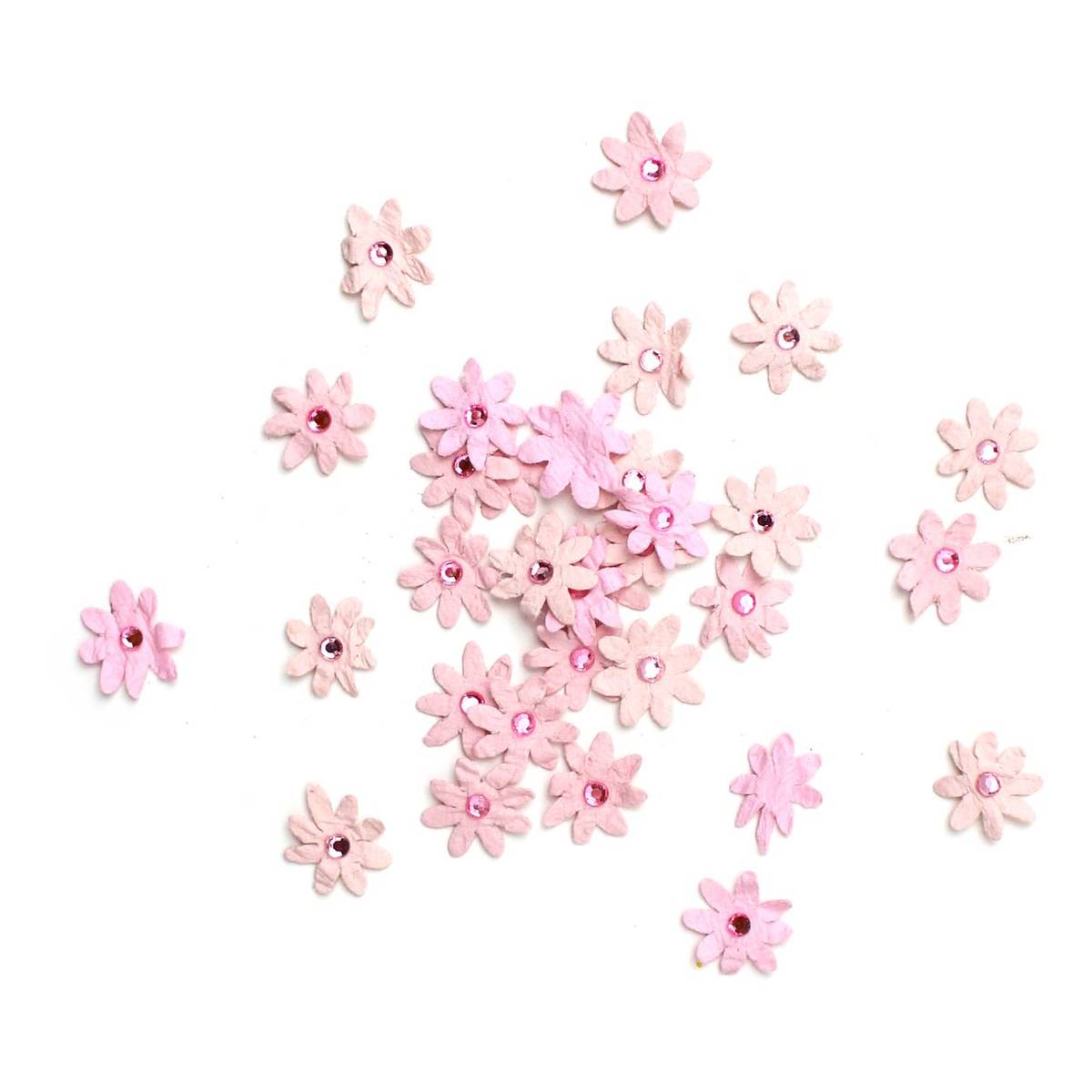 Pearl Pink Micro Jewelled Florette Paper Flowers 60 Pack | Hobbycraft