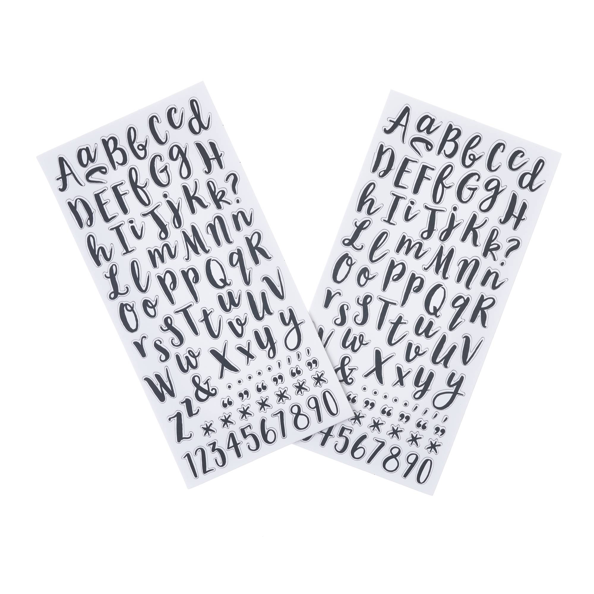 Black Handwriting Alphabet Chipboard Stickers 172 Pieces | Hobbycraft