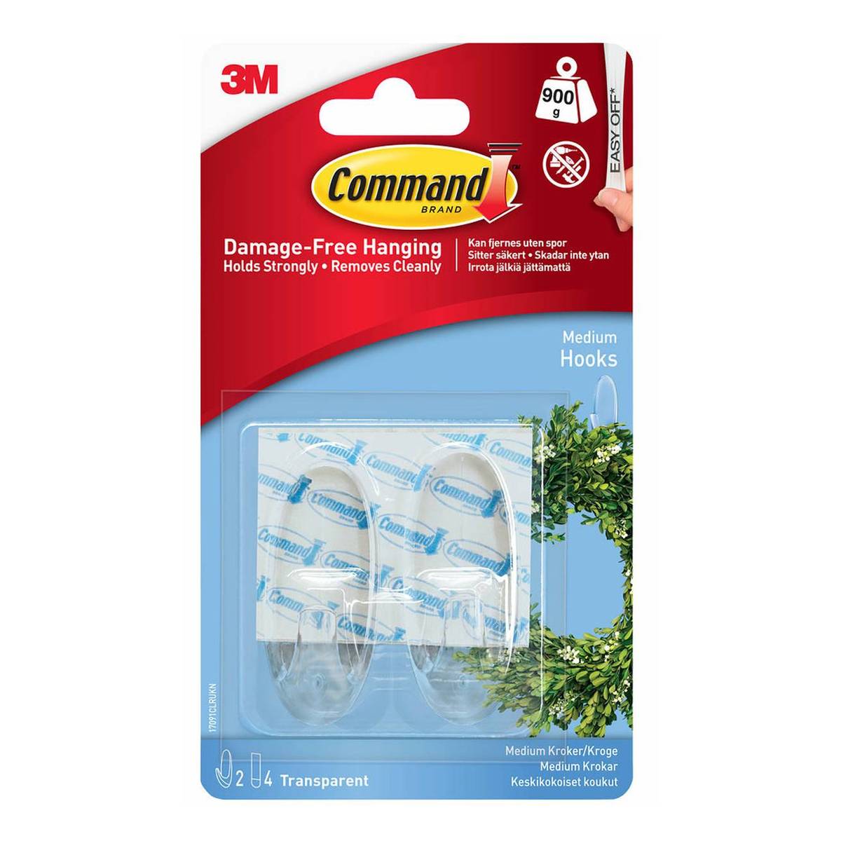 Command Medium Clear Hooks with Clear Strips 2 Pack | Hobbycraft