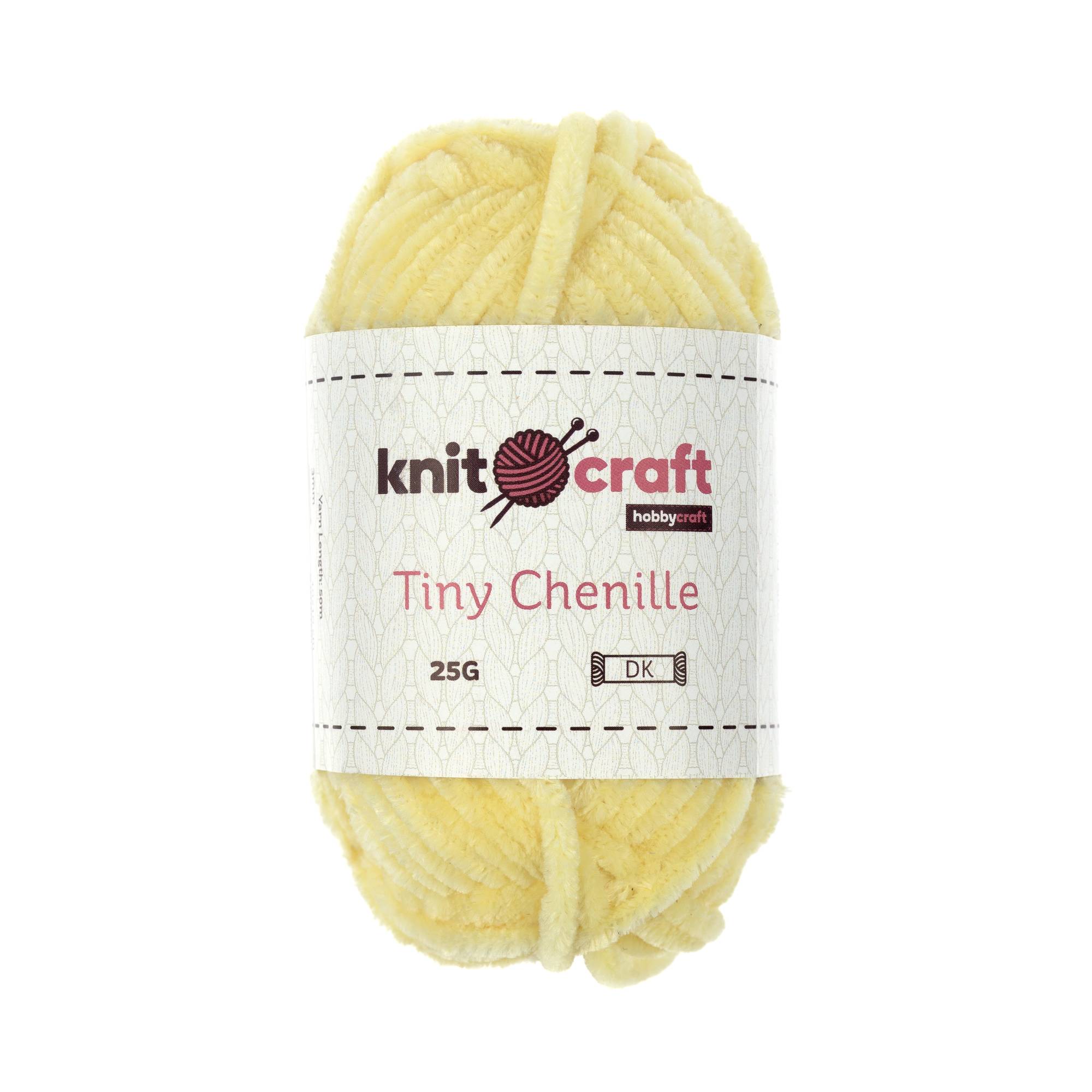 Knitcraft Light Yellow Tiny Chenille DK Yarn 25g | Hobbycraft