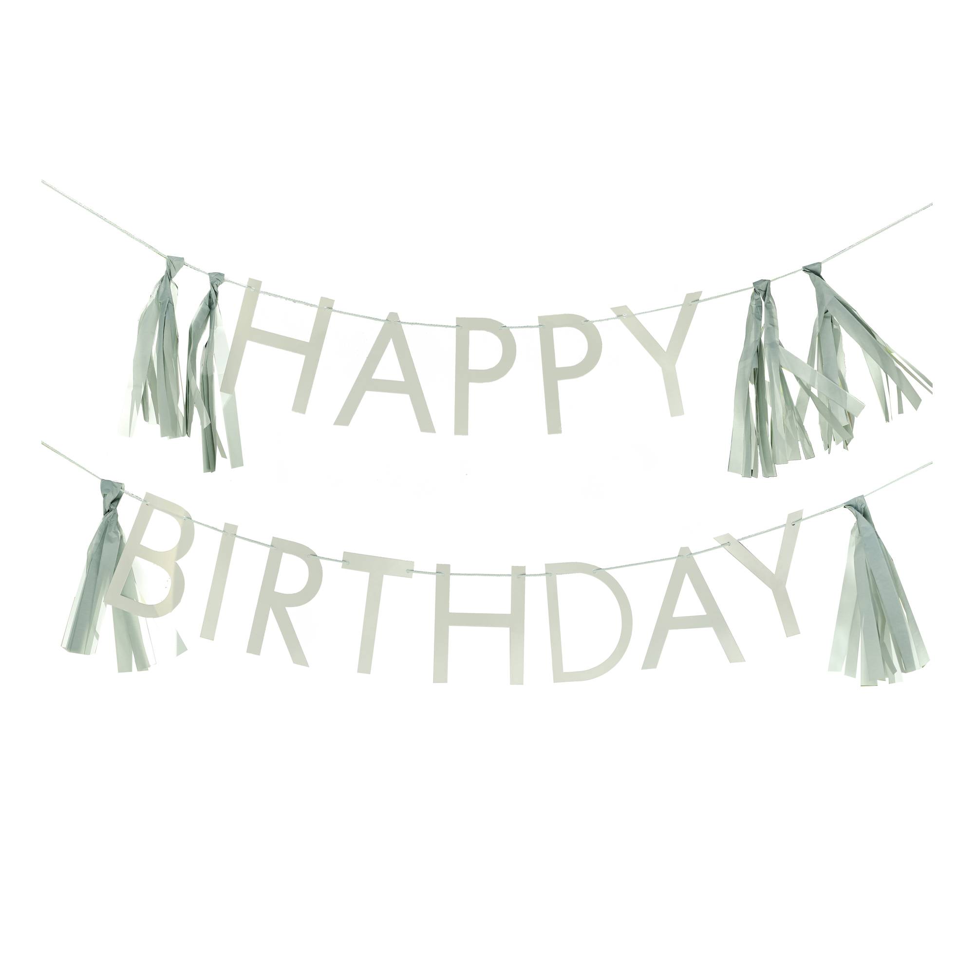 Ginger Ray Sage Green Happy Birthday Bunting with Tassels 1.5m | Hobbycraft