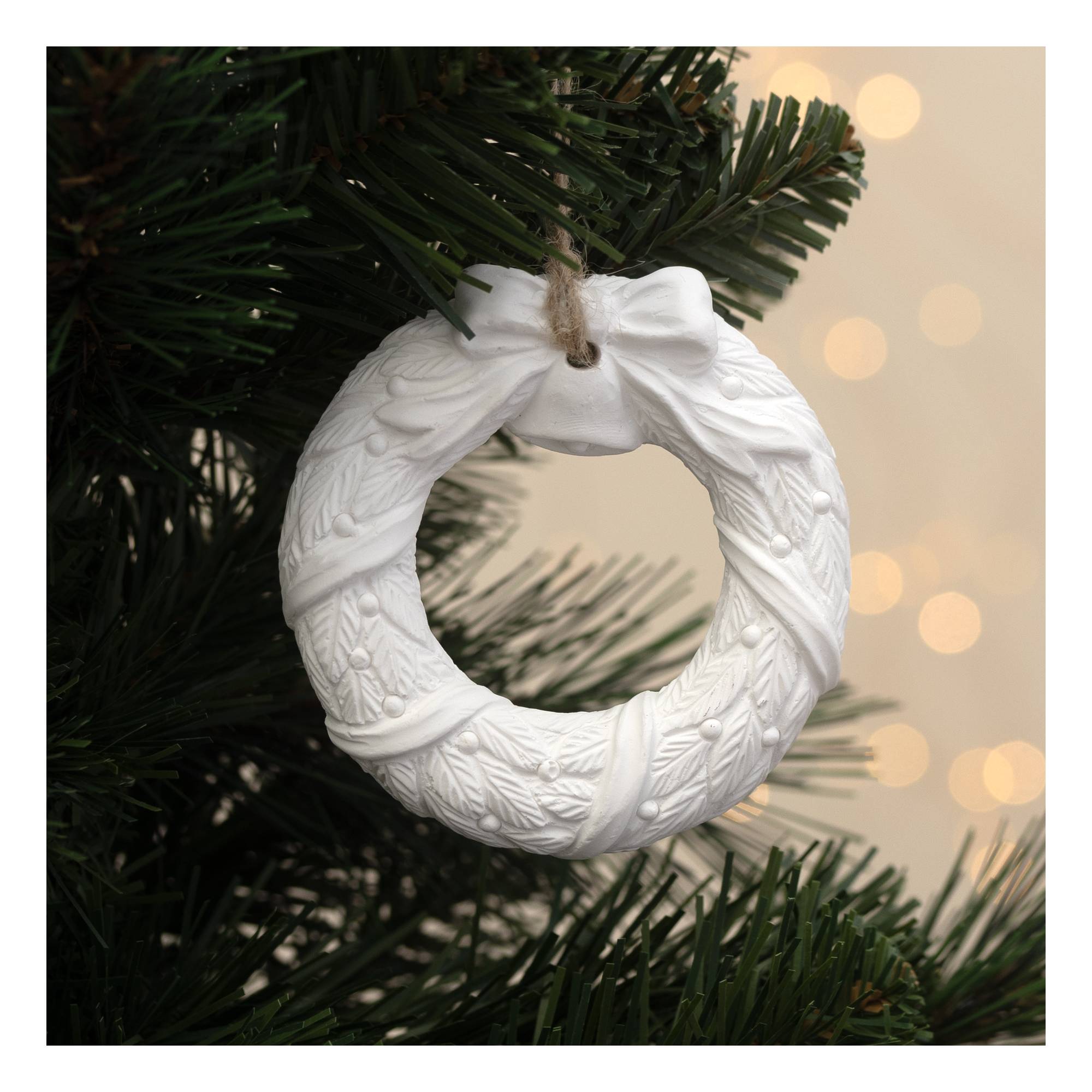 Hanging Ceramic Wreath Decoration 9cm | Hobbycraft