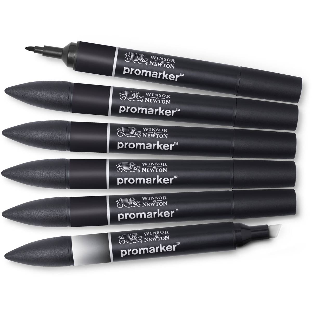 Winsor & Newton Black Promarkers 6 Pack | Hobbycraft