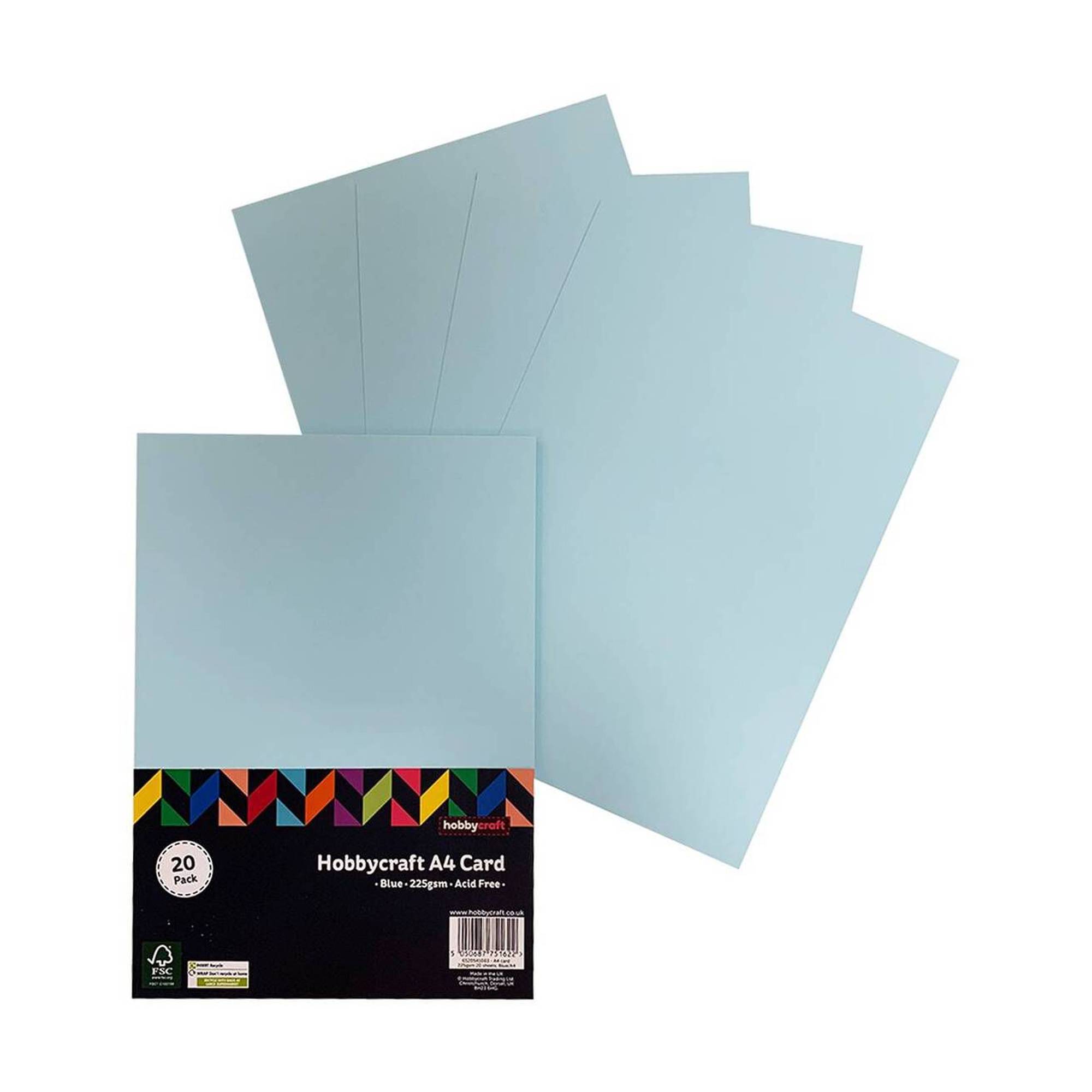 Blue Card A4 20 Pack | Hobbycraft