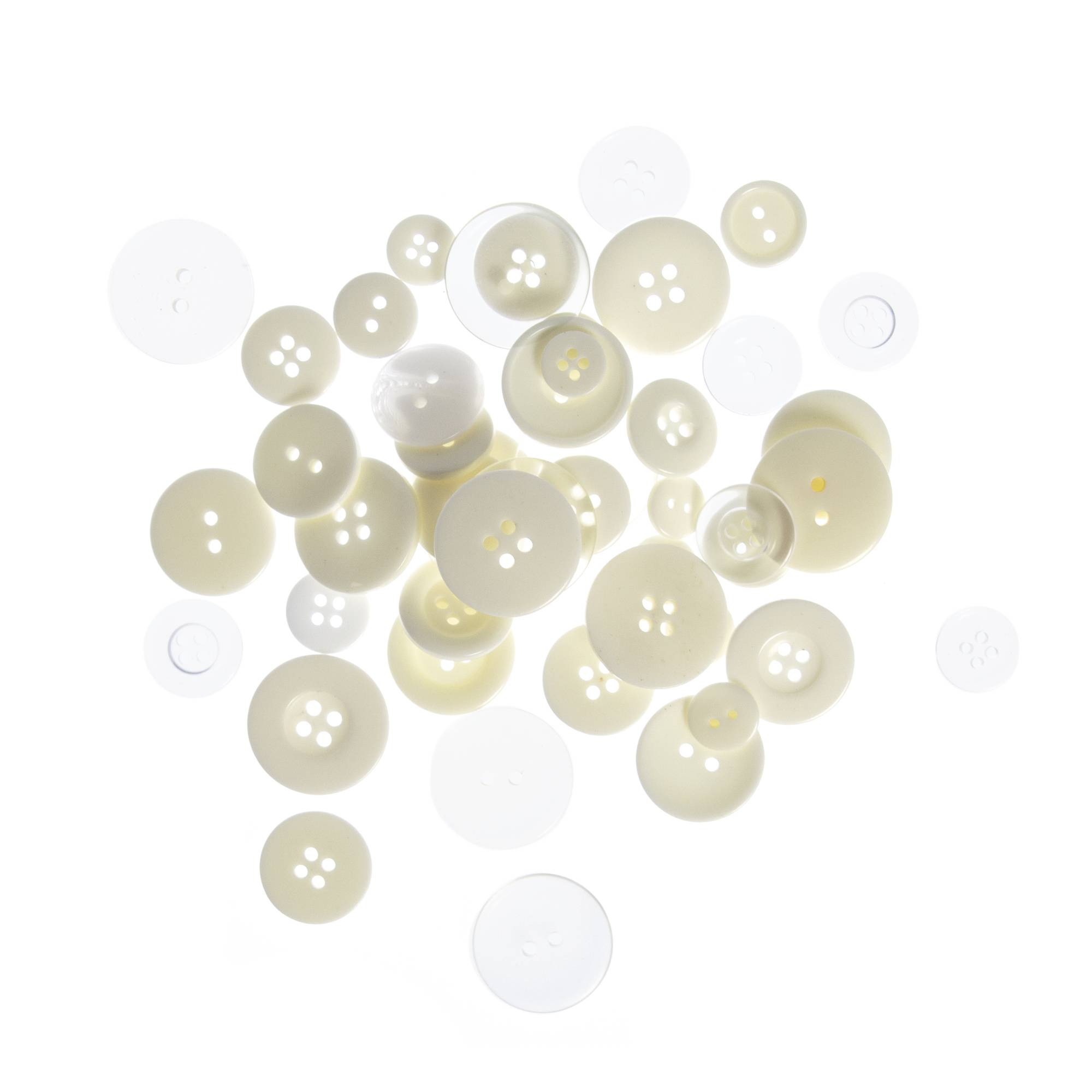 White Buttons Pack 50g | Hobbycraft