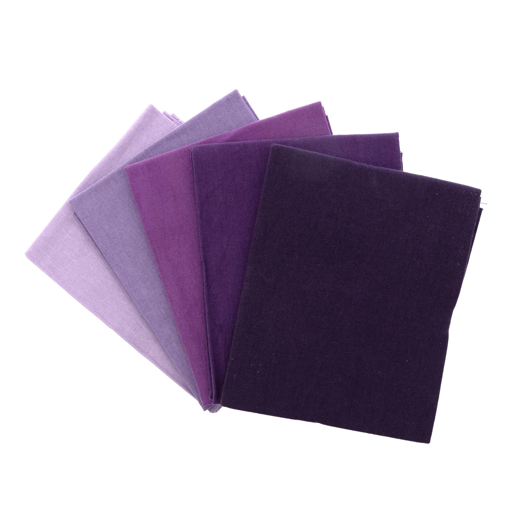 Solid Purple Cotton Fat Quarters 5 Pack | Hobbycraft