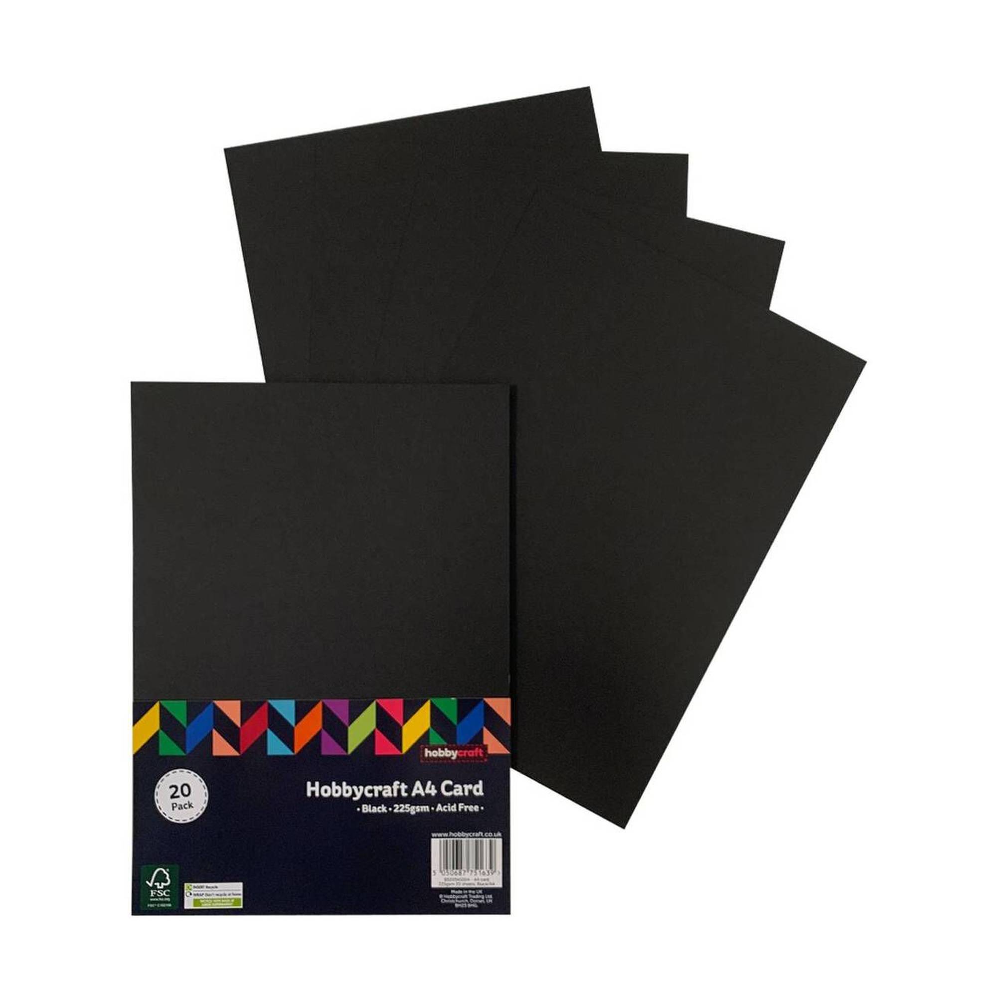 Black Card A4 20 Pack | Hobbycraft