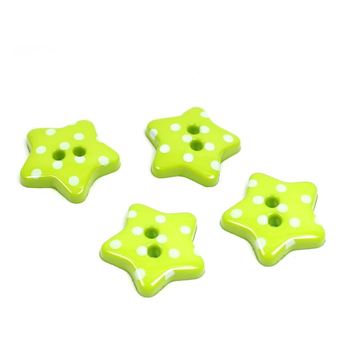 Hemline Green Novetly Star Button 4 Pack | Hobbycraft