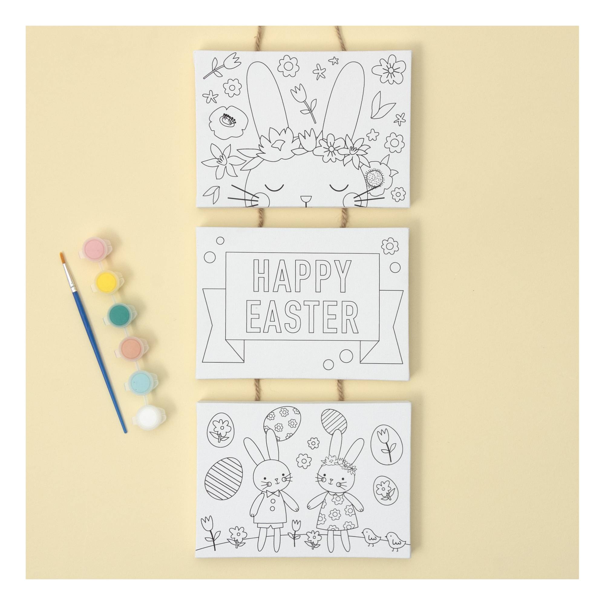Easter Bunny Colour-in Canvas Kit | Hobbycraft