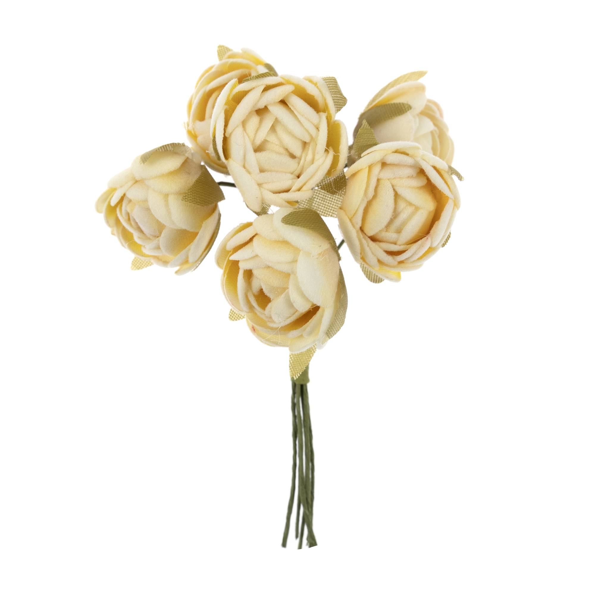 Lemon Yellow Round Petite Flower Picks 6 Pieces | Hobbycraft