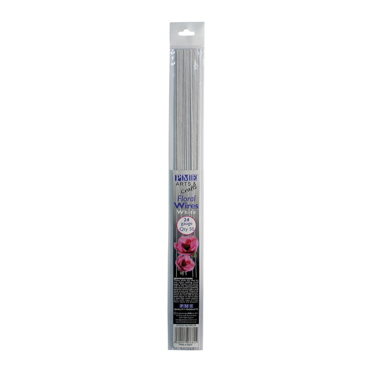 PME White Floral Wires 50 Pack | Hobbycraft