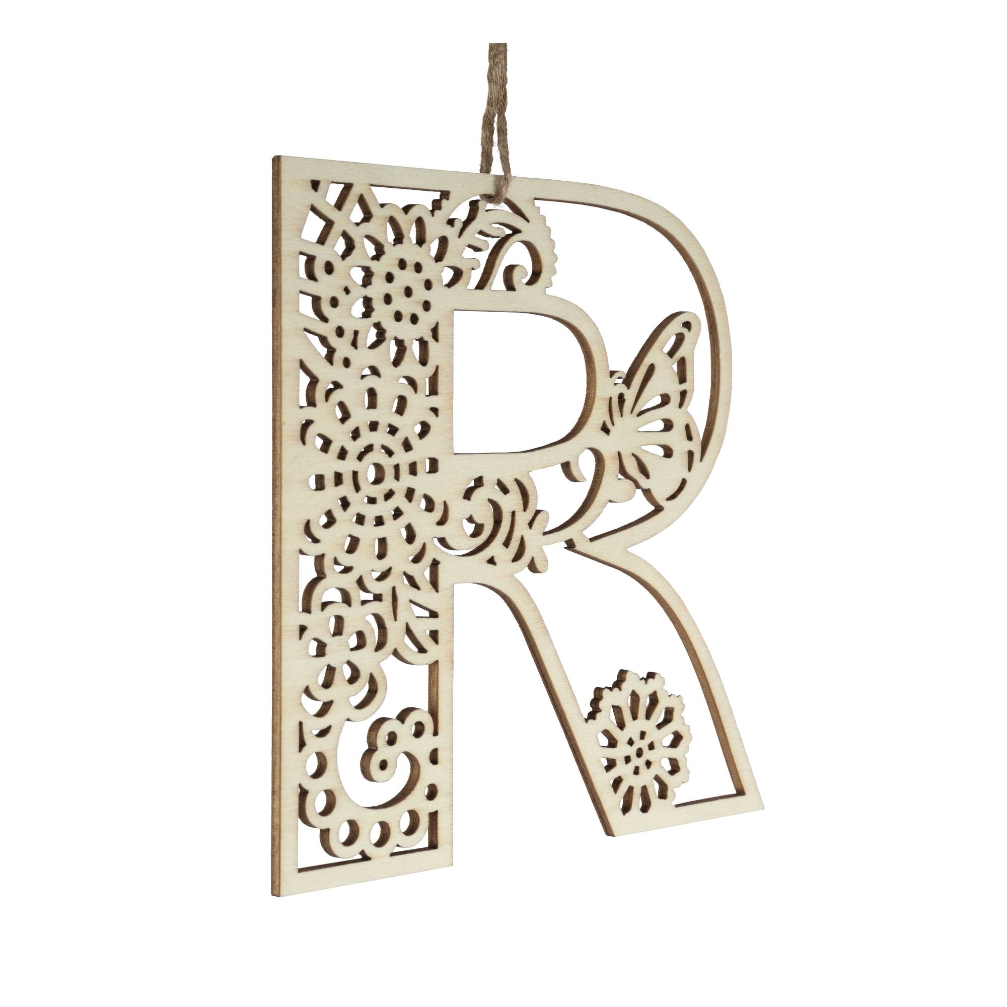 Wooden Filigree Hanging Letter R 12cm | Hobbycraft