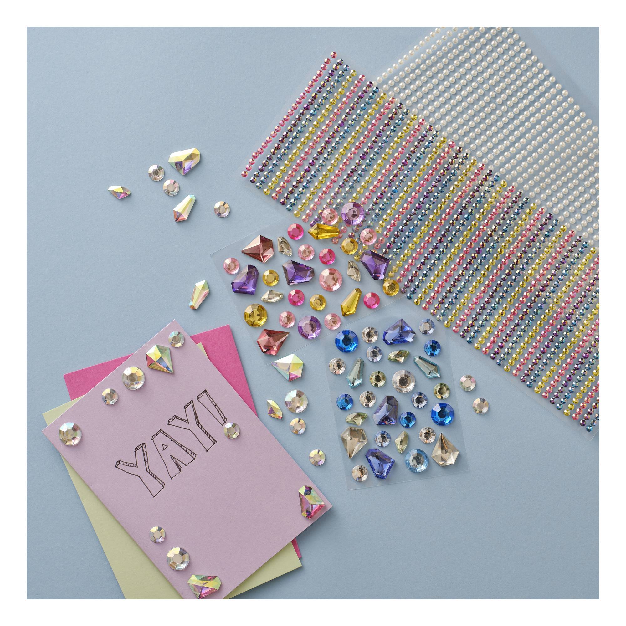 Iridescent Assorted Adhesive Gems 28 Pack | Hobbycraft