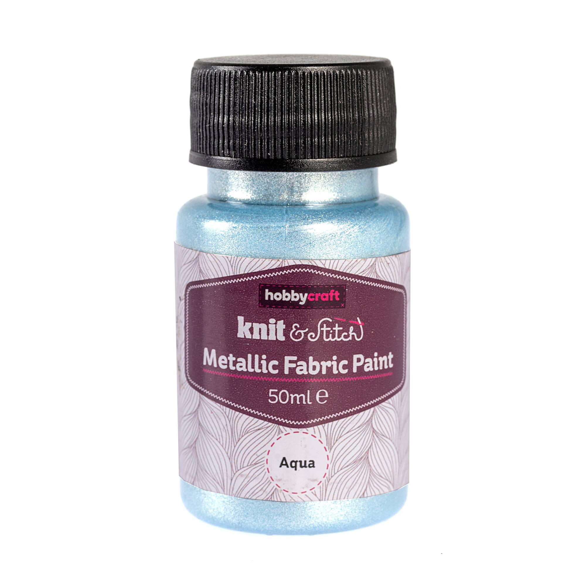 Aqua Metallic Fabric Paint 50ml | Hobbycraft