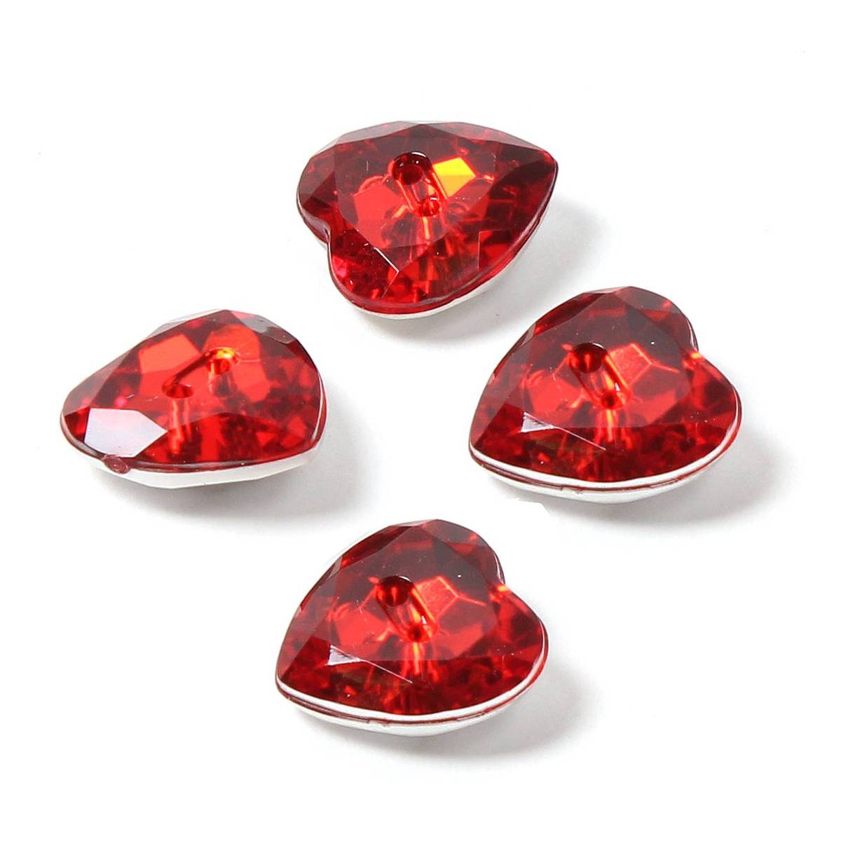 Hemline Red Novelty Crystal Button 4 Pack | Hobbycraft