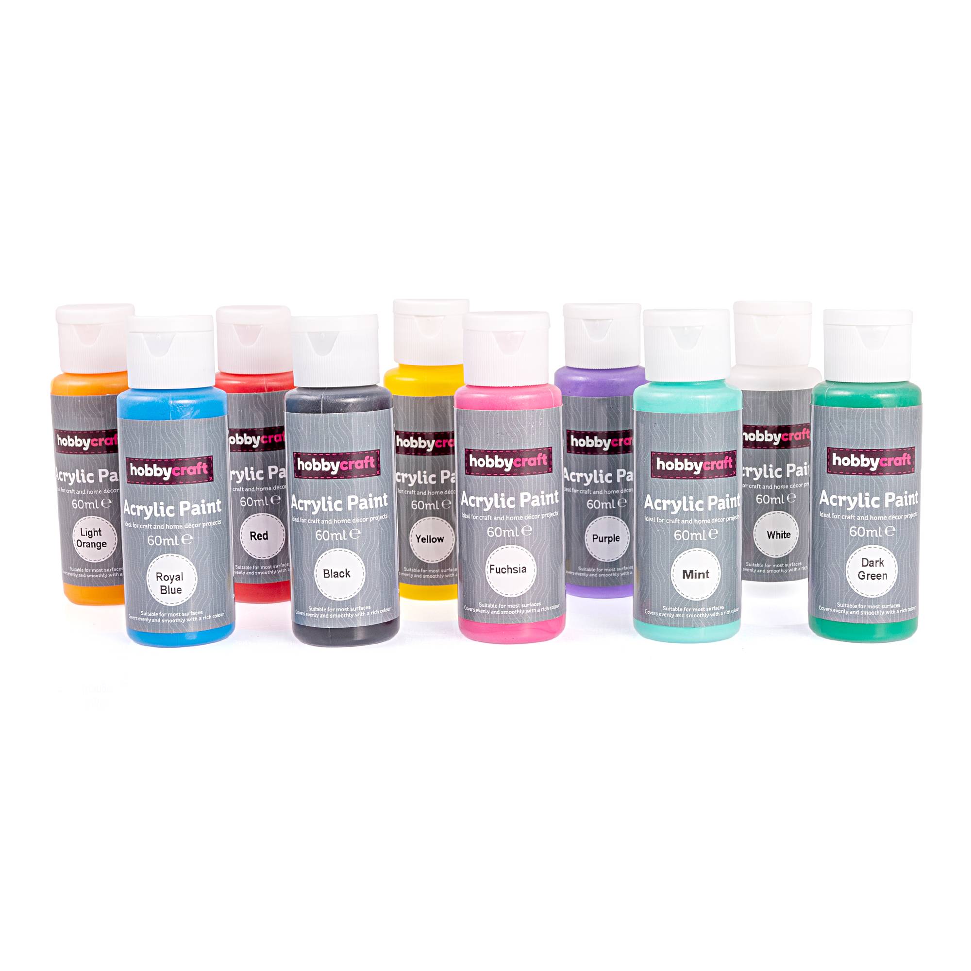 Bright Acrylic Craft Paint 60ml 10 Pack | Hobbycraft
