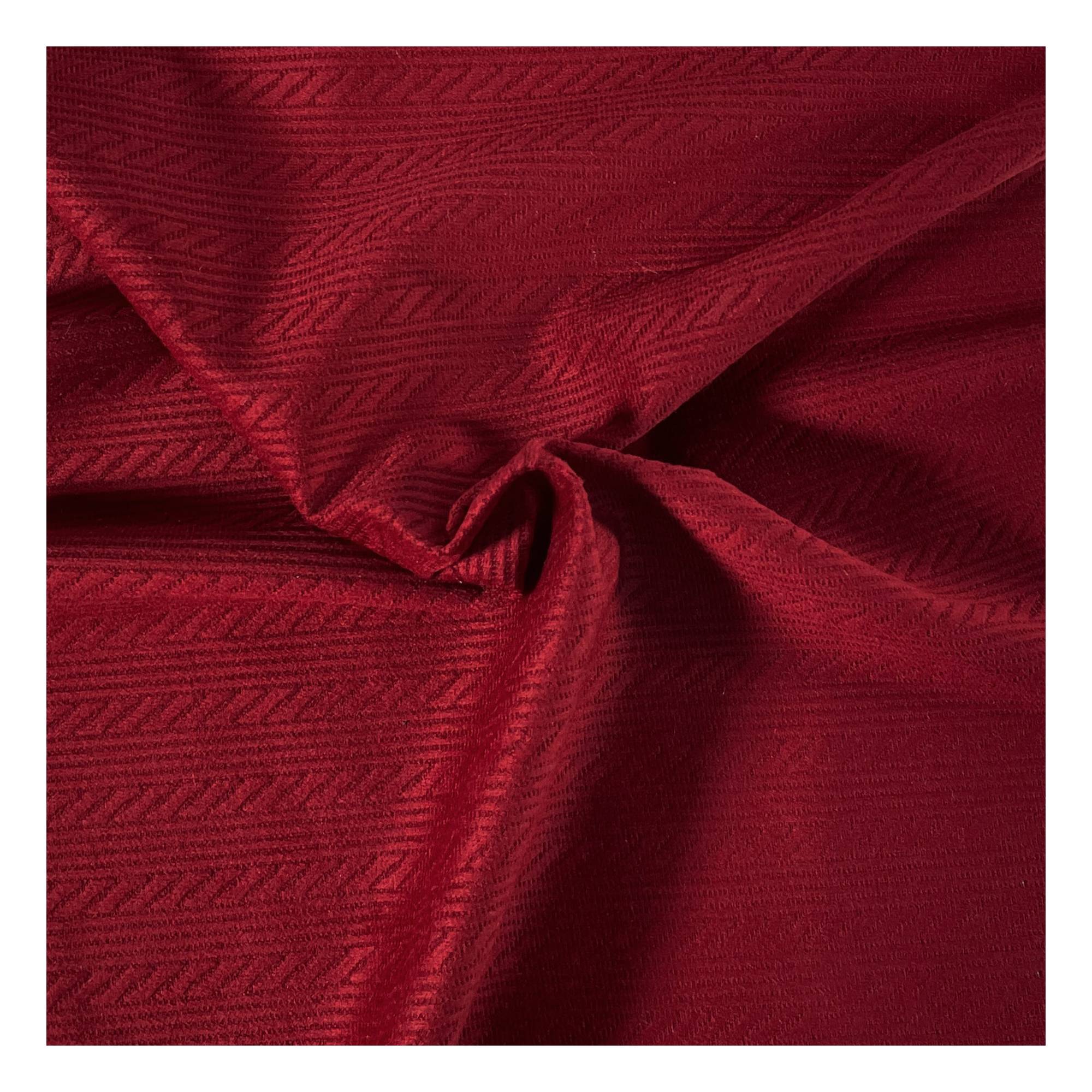 Dark Red Polyester Rib Fabric by the Metre | Hobbycraft