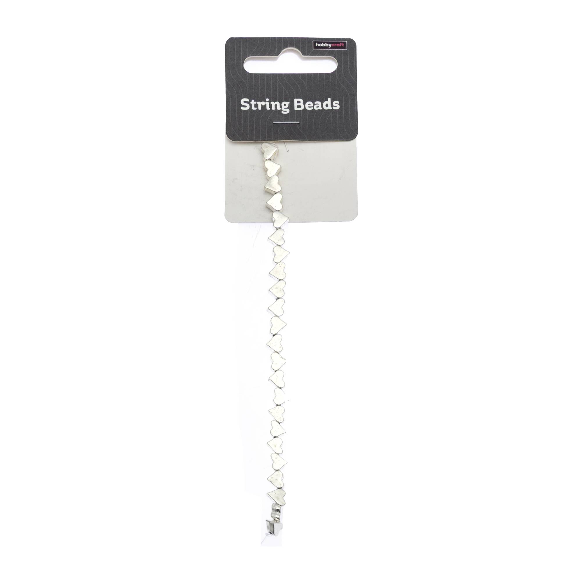 Antique Silver Alloy Heart String Beads 7mm 23 Pieces | Hobbycraft