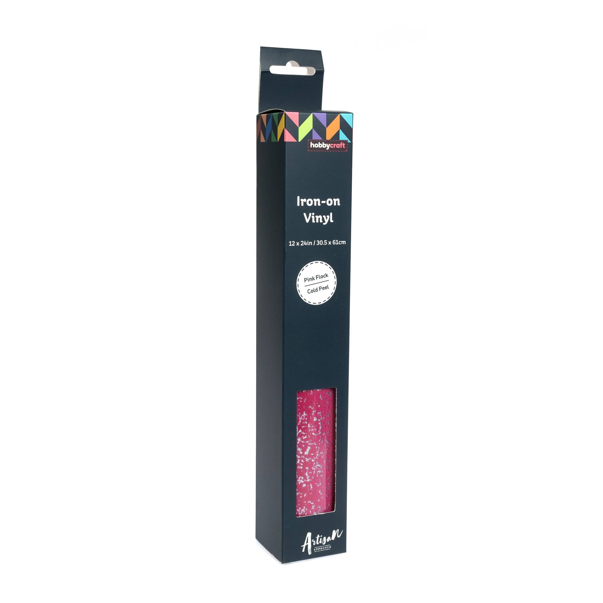 Pink Spot Patterned Flock Iron-On Vinyl 12 x 24 Inches | Hobbycraft