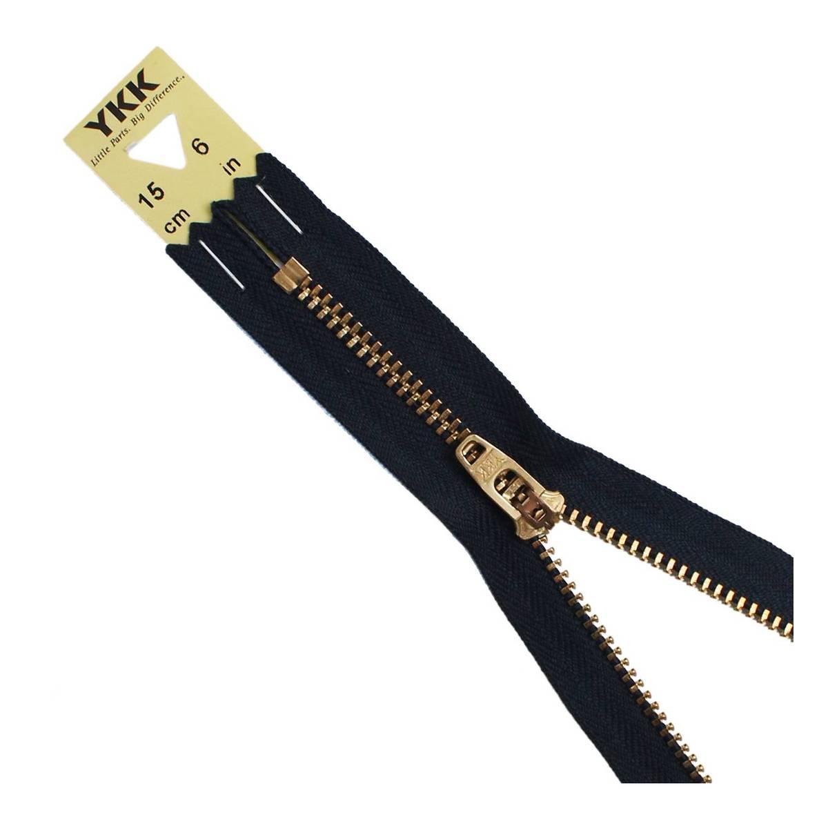 YKK Navy Blue Brass Jeans Zip 15cm | Hobbycraft