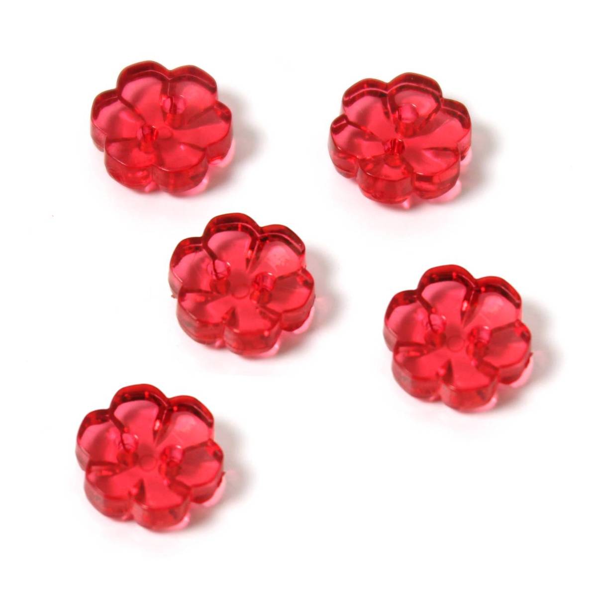 Hemline Red Novelty Flower Button 5 Pack | Hobbycraft