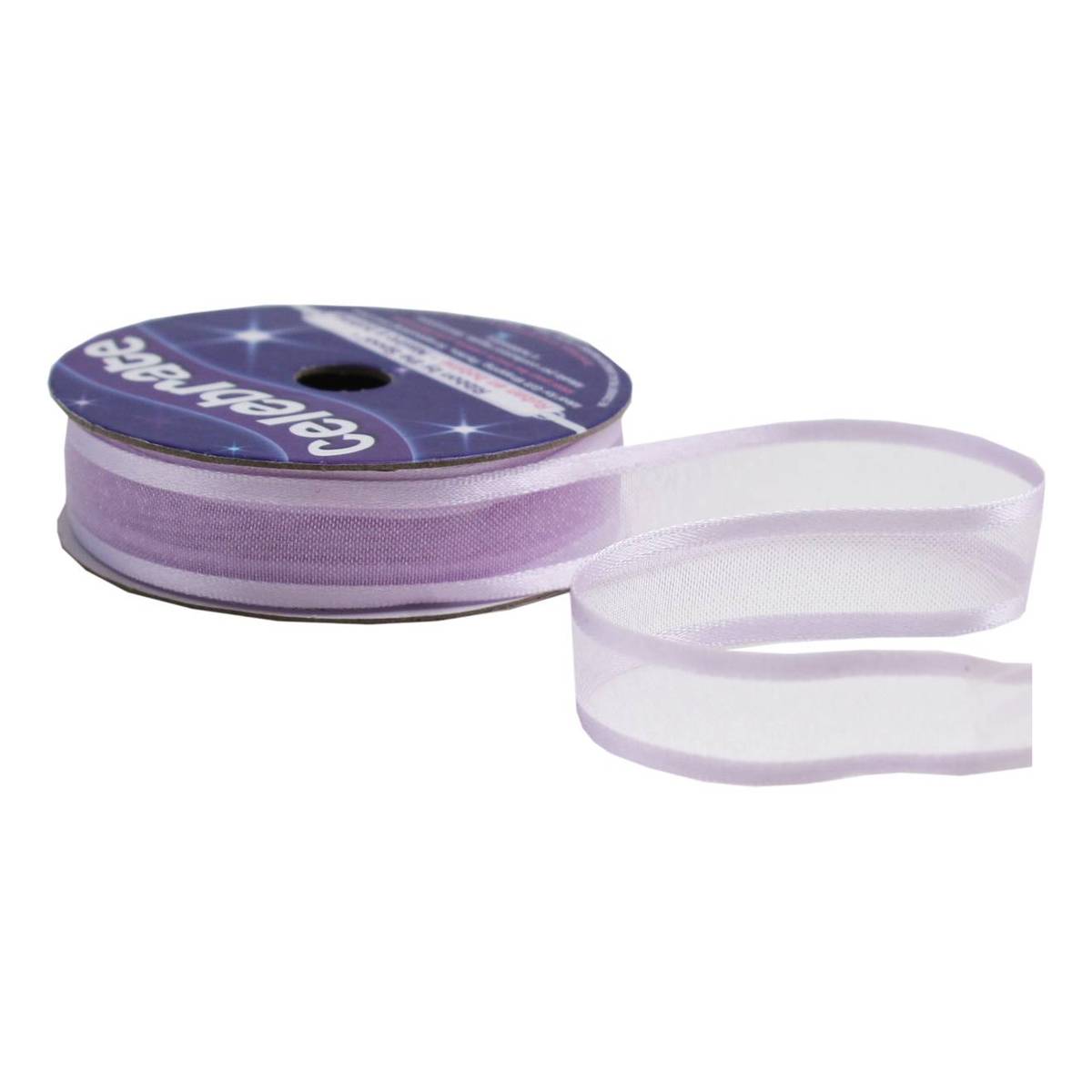 Lilac Organza Satin-Edged Ribbon 12mm x 5m | Hobbycraft