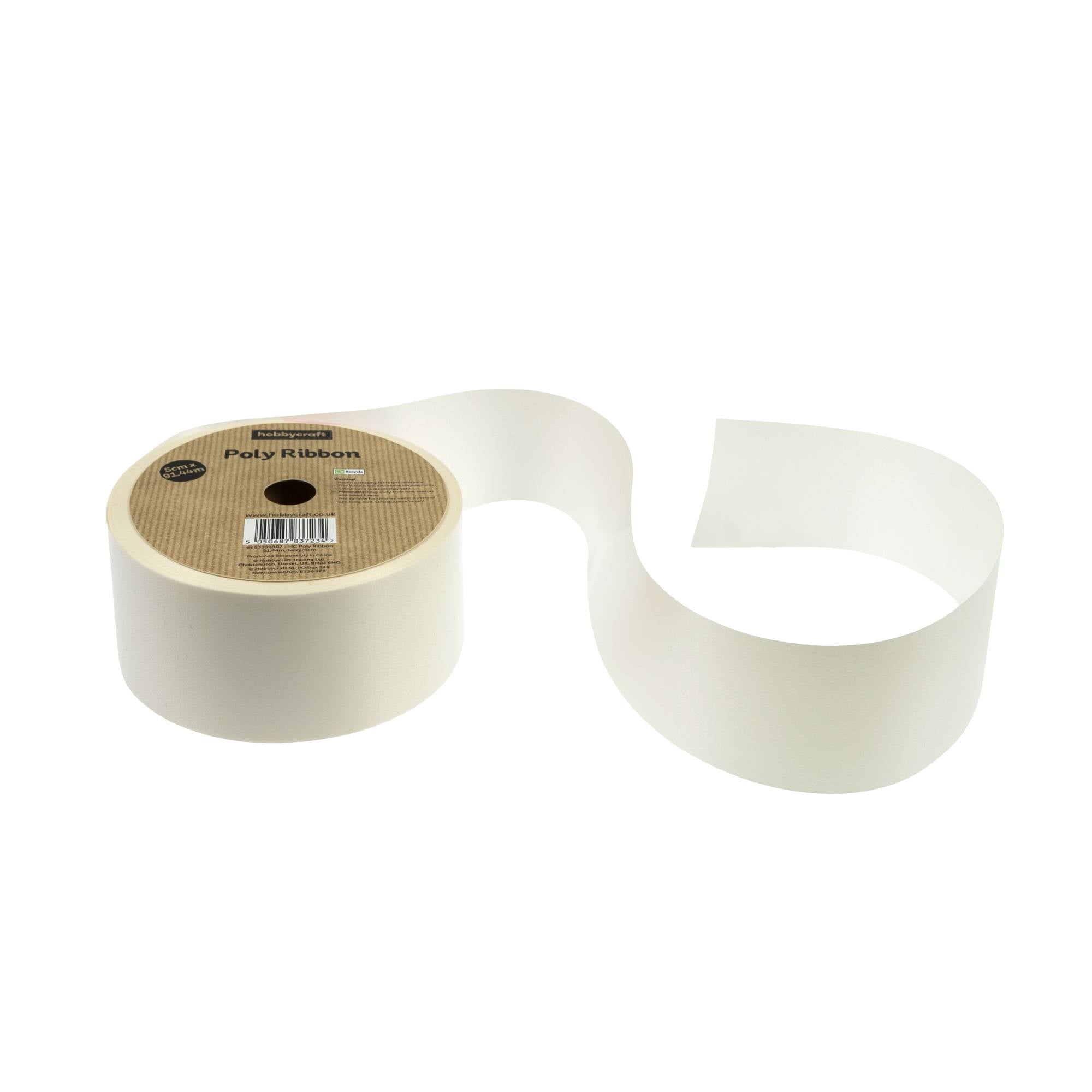 Ivory Poly Ribbon 5cm x 91m | Hobbycraft