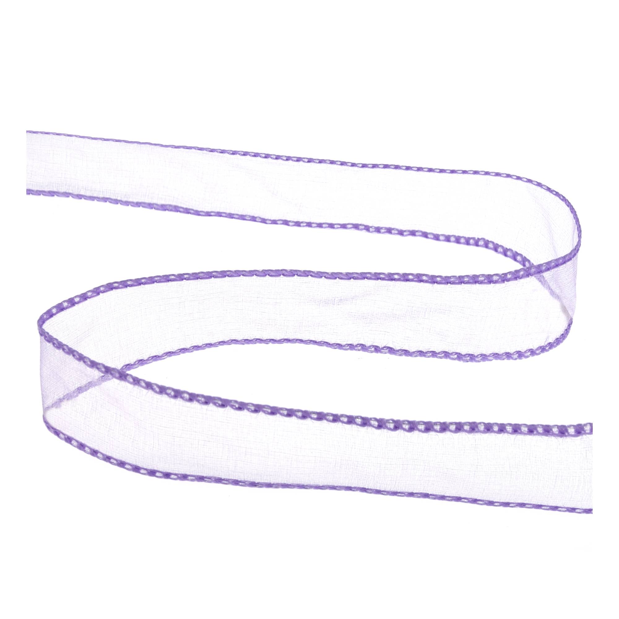 Lilac Wire Edge Organza Ribbon 25mm x 3m | Hobbycraft