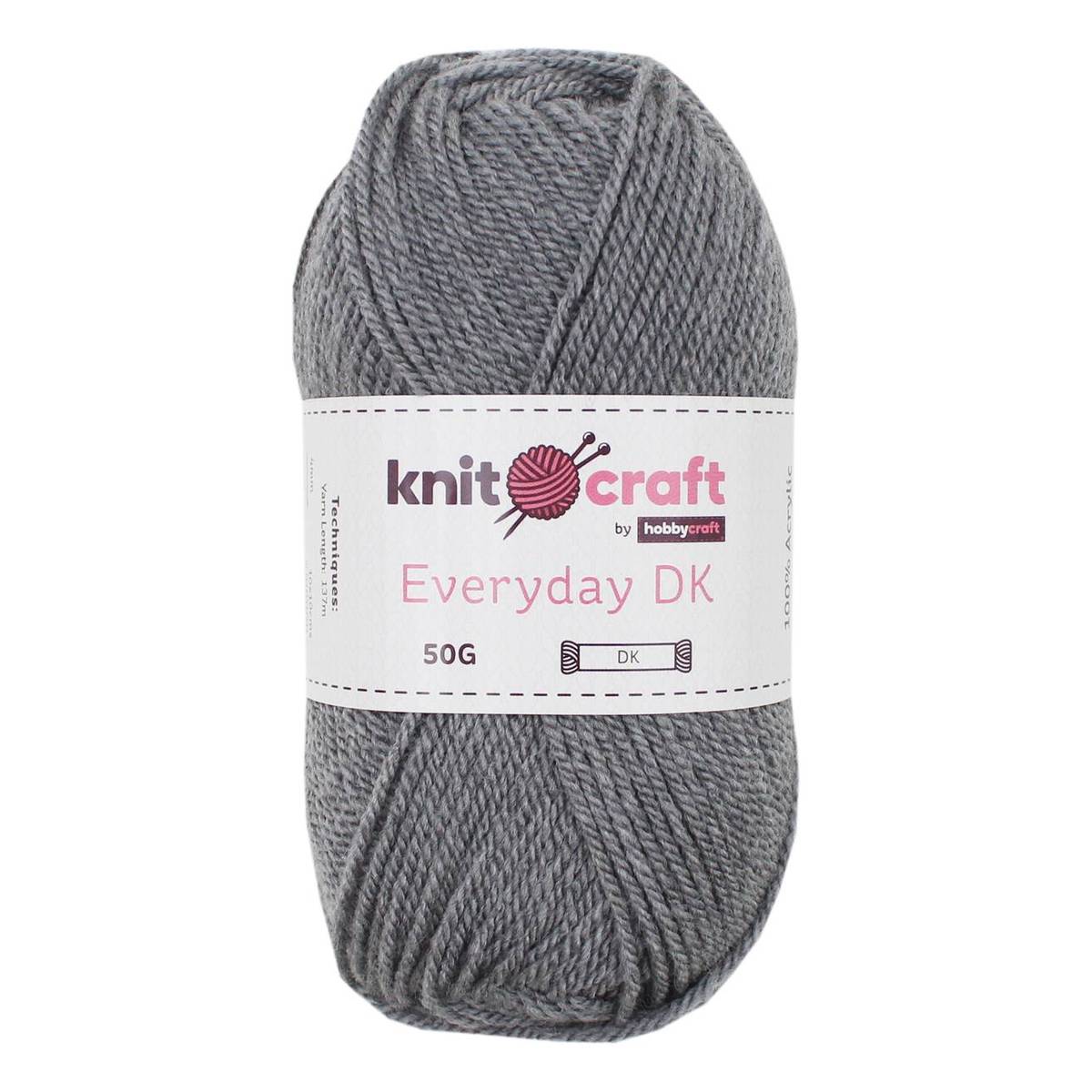 Knitcraft Grey Everyday DK Yarn 50g | Hobbycraft